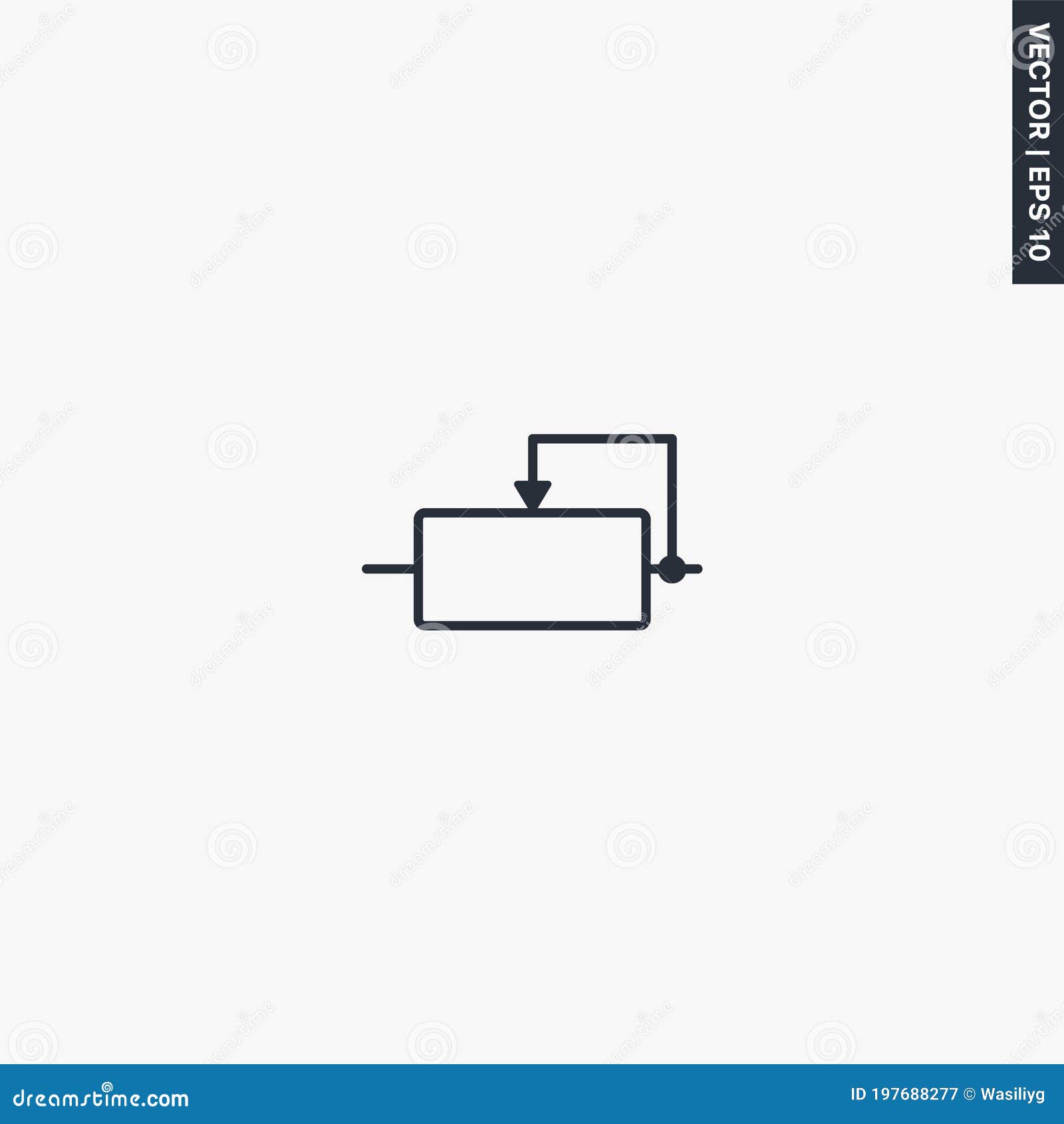 Variable Resistor, Linear Style Sign for Mobile Concept and Web Design ...