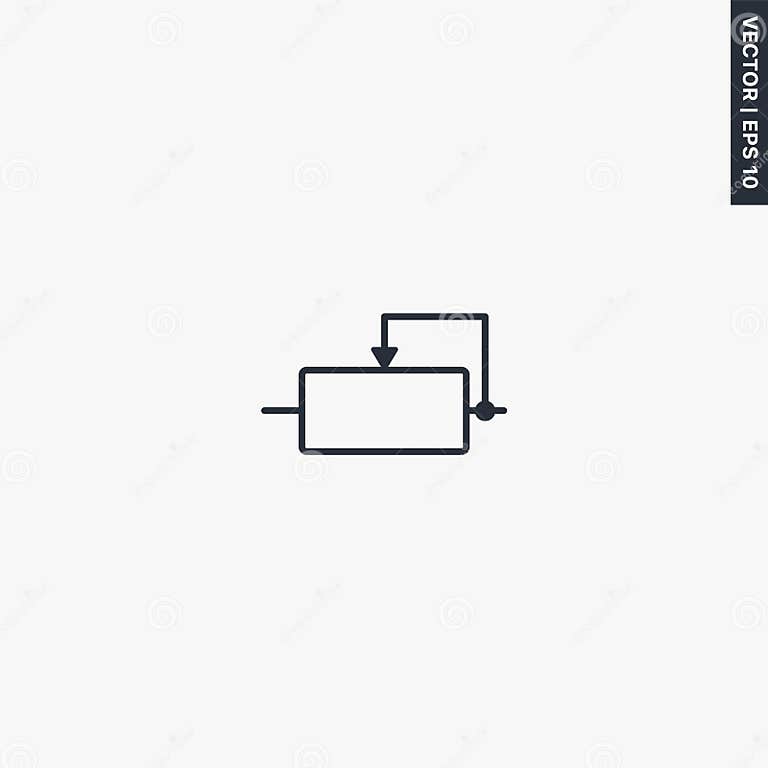 Variable Resistor, Linear Style Sign for Mobile Concept and Web Design ...