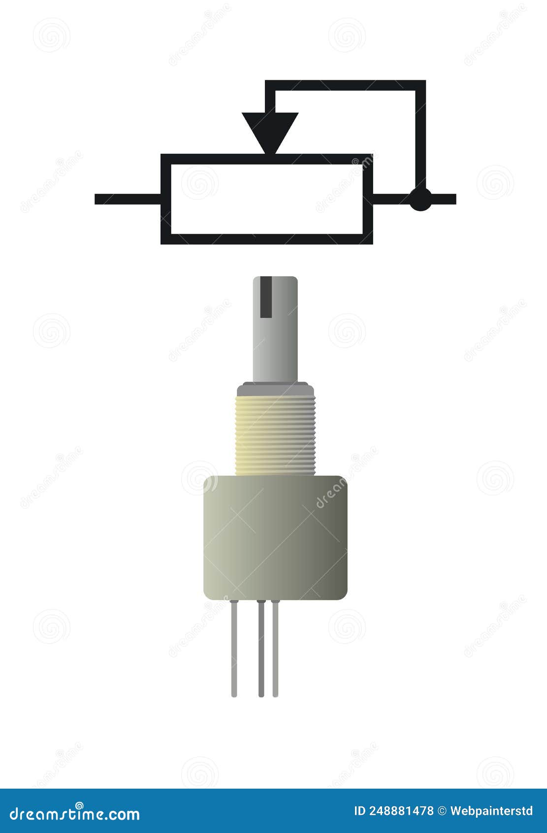 Variable Resistor Radio Component Radio Electronic Circuit Symbolic