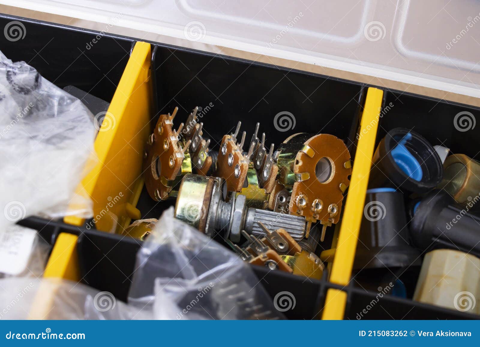 Variable Resistors in Box Cells Close Up Stock Photo - Image of repair ...