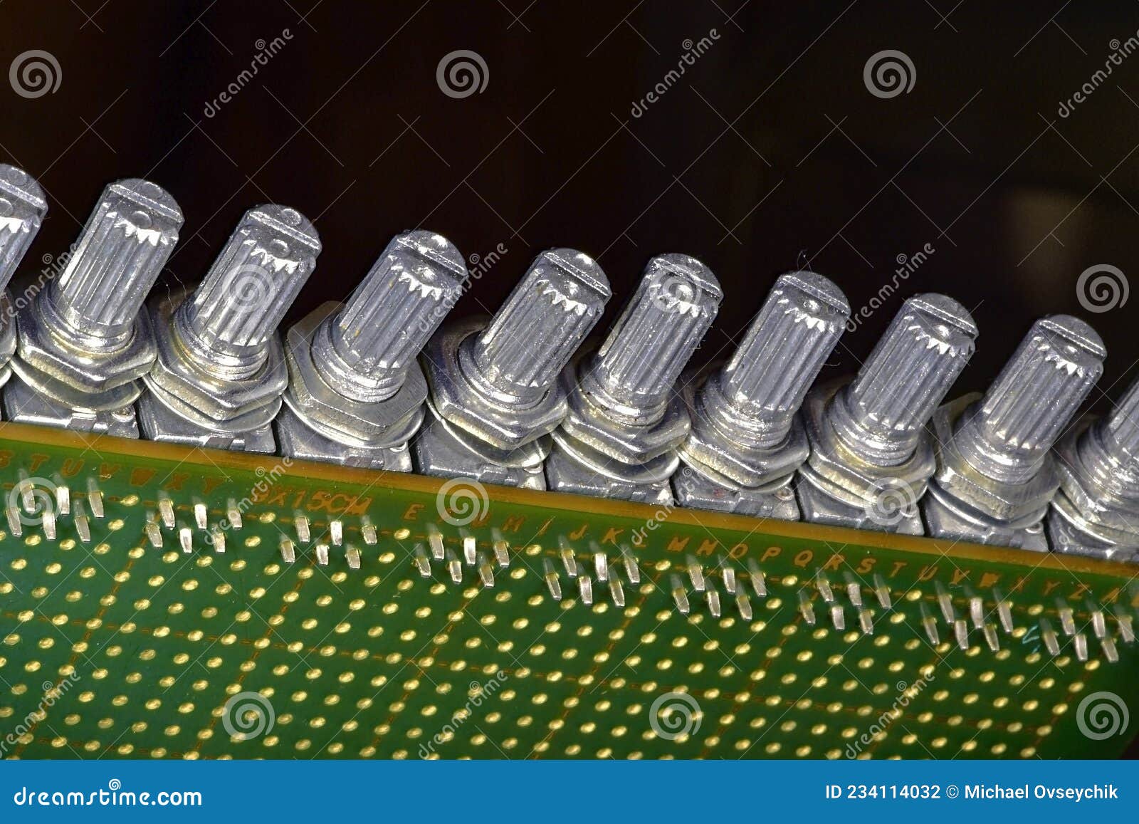 Variable Resistors in a Very Compact Housing on a Circuit Board Stock ...