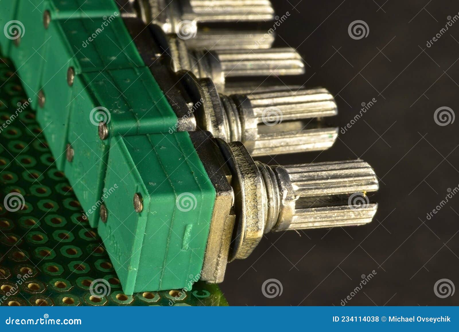 Variable Resistors in a Very Compact Housing on a Circuit Board Stock ...
