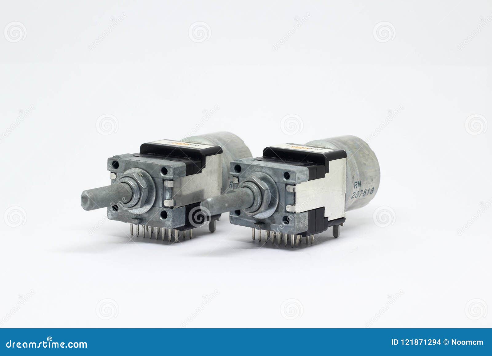 Variable Resistors Potentiometers, Standing In Several Rows Stock Image ...