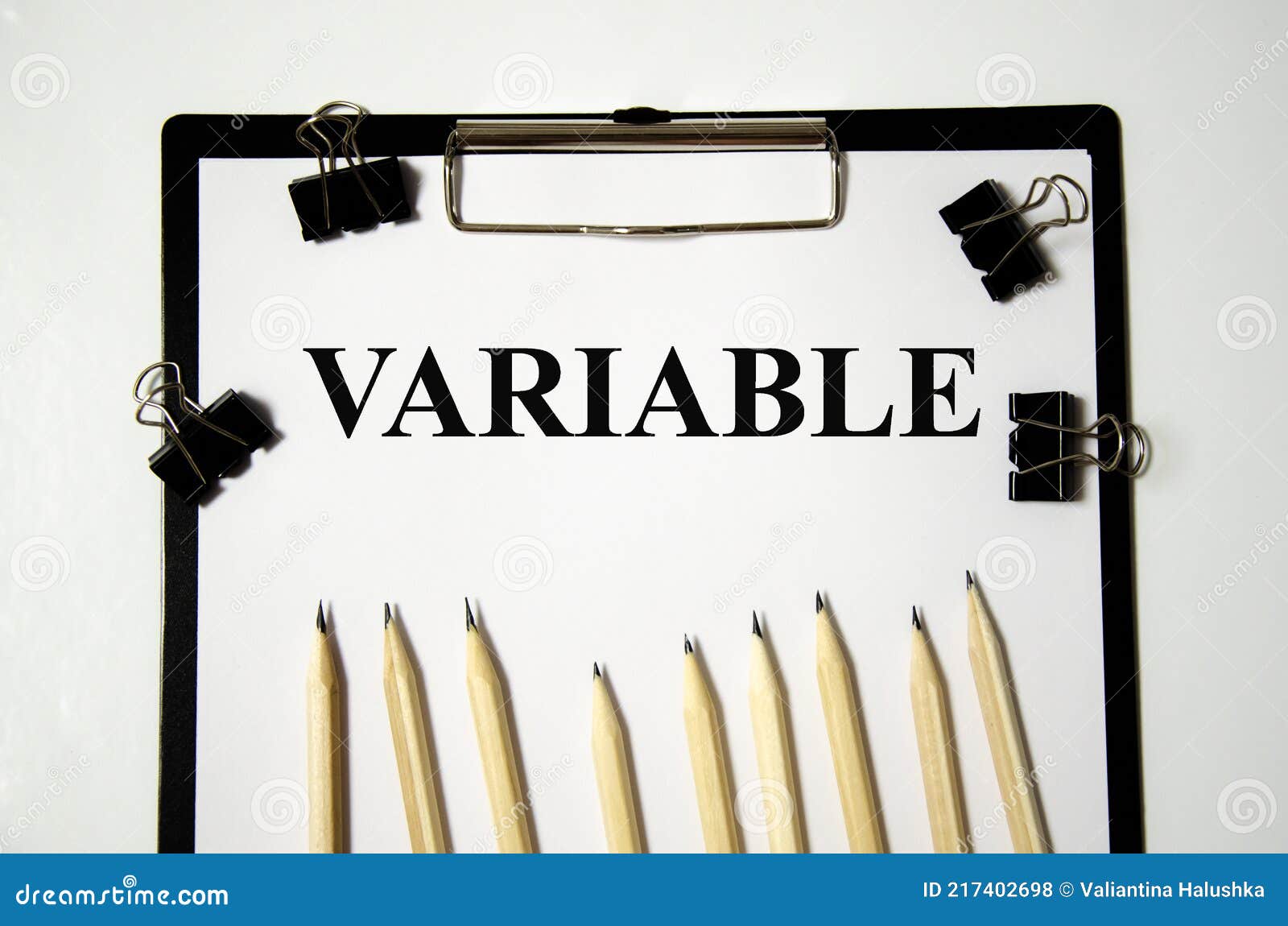 The Variable the Word is Written on a White Piece of Paper with Pencils ...