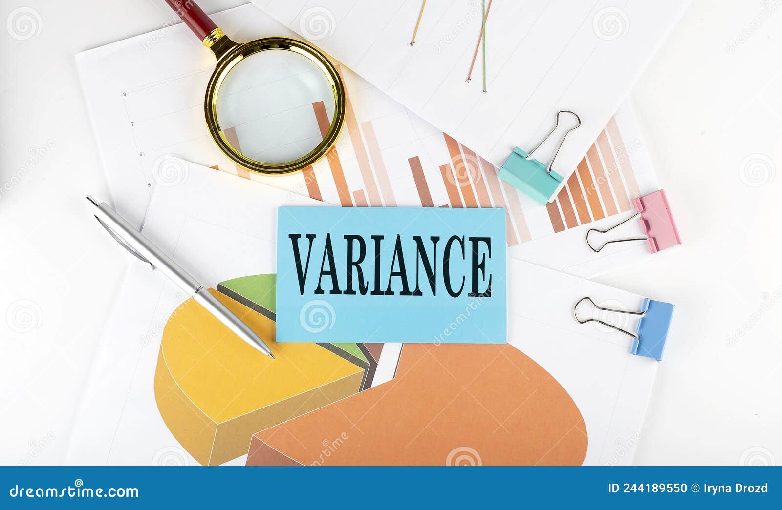 VARIANCE Text on the Sticker on the Paper Diagram Stock Photo - Image ...