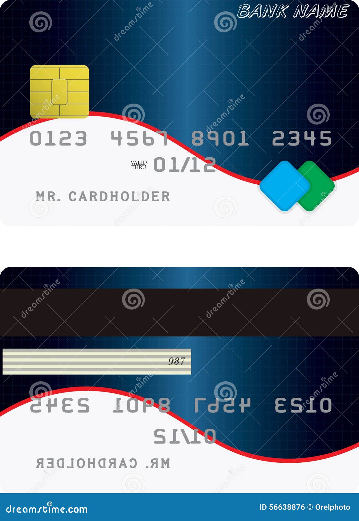 Variant of credit card stock vector. Illustration of plastic - 56638876