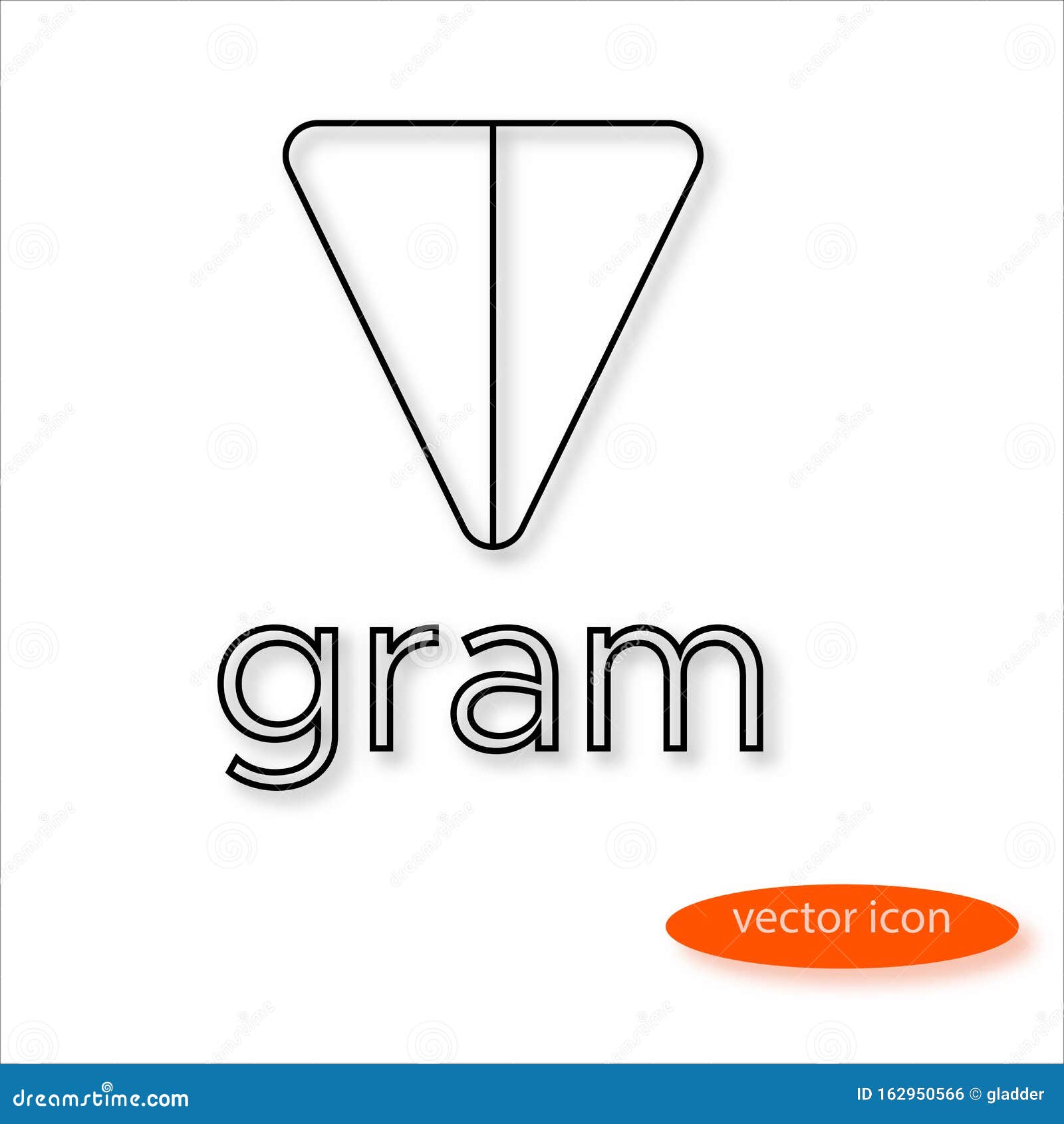 Variant Gram Cryptocurrency Symbol in Thin Line Casting a Shadow ...