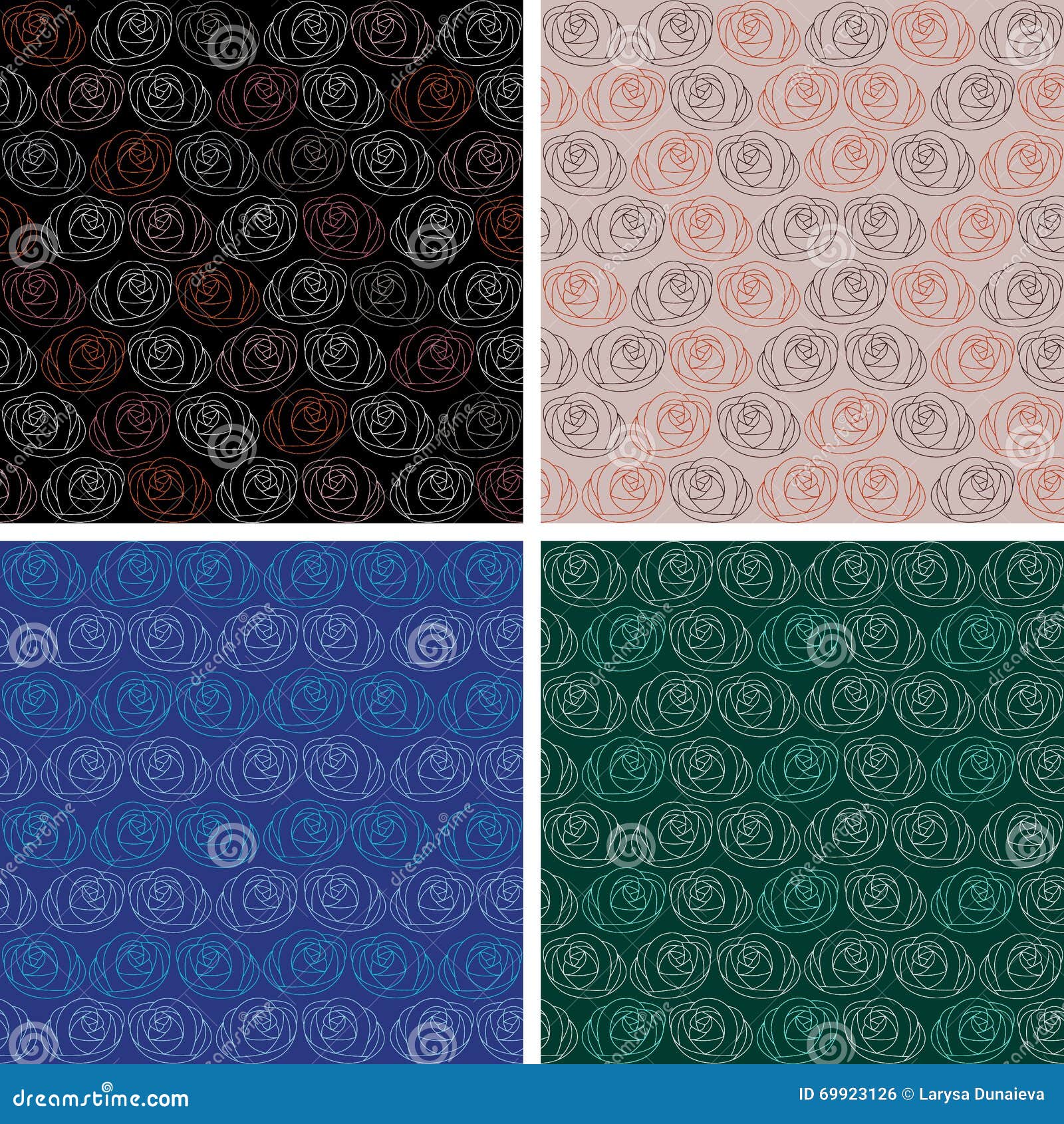 Variant stock vector. Illustration of rose, seamless - 69923126