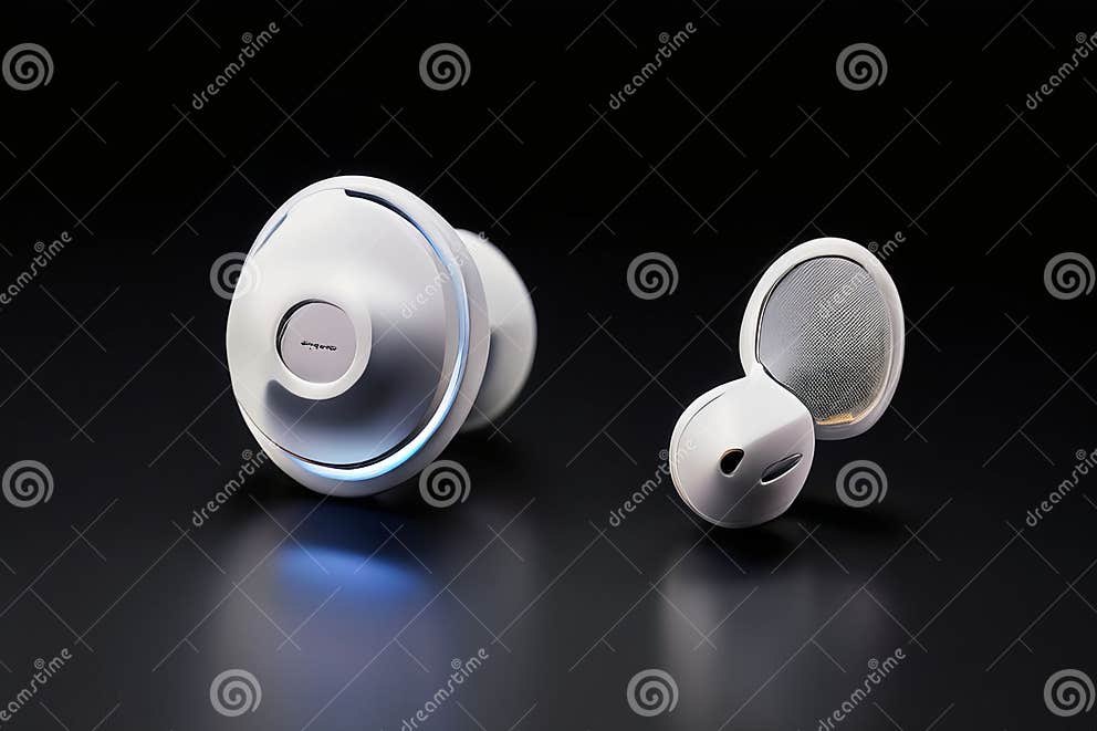 Variant Side View of Wireless Earbuds with a Stem Design Stock Photo ...