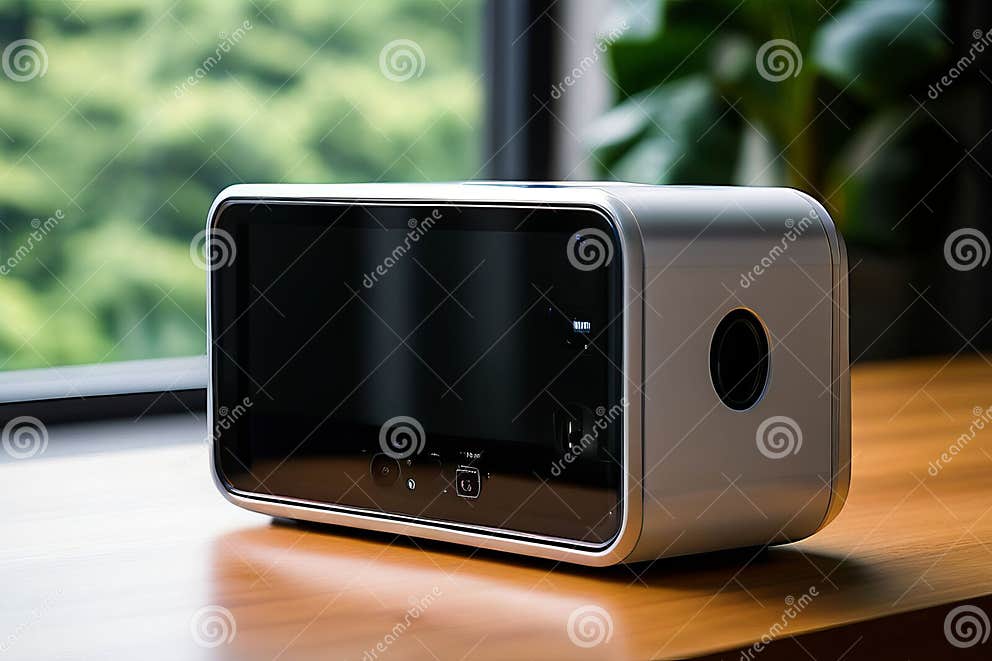 Variant Smart Speaker with a Rectangular Shape and a Built in Sc Stock ...