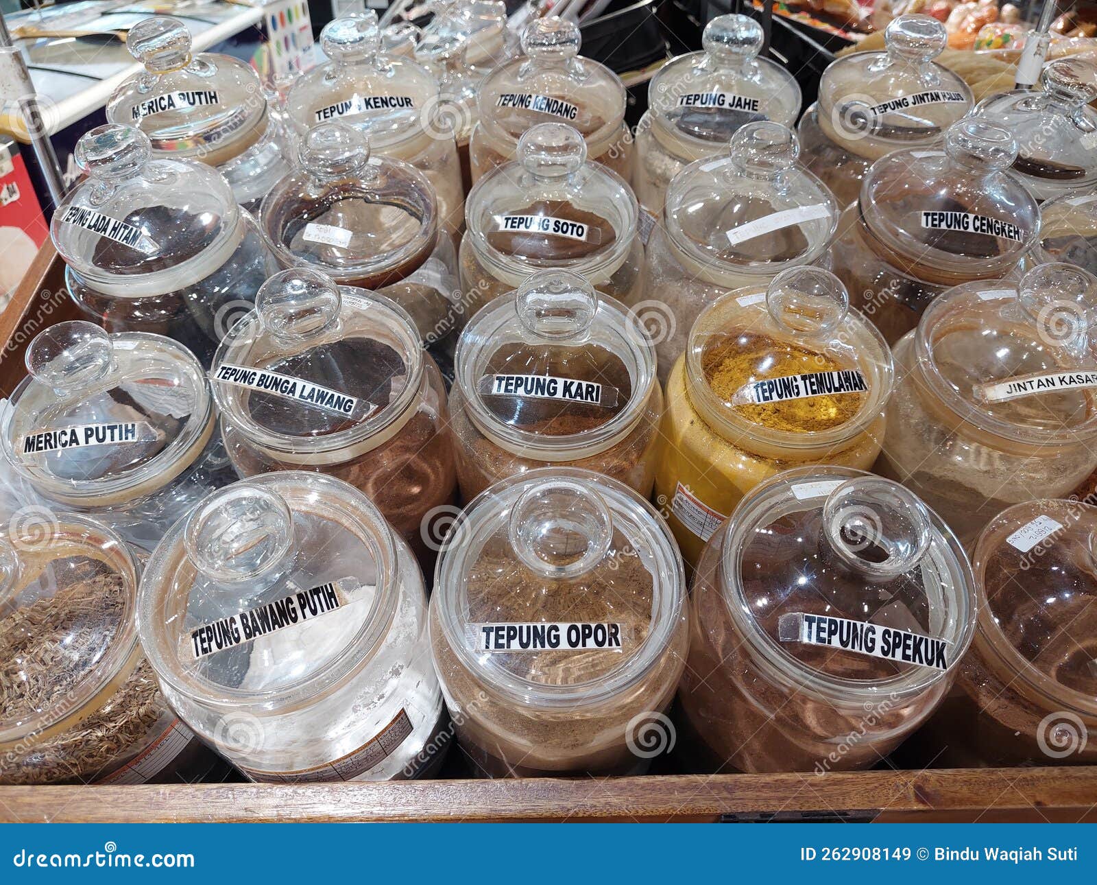 Variant of Spices Display in Food Section on the Supermarket Stock ...