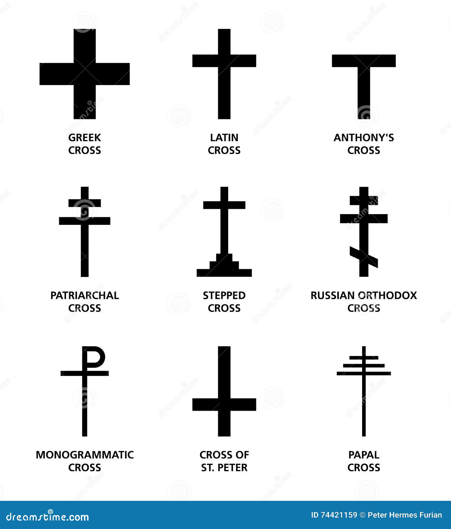 Variantes Cruzadas Cristianas Ilustración del Vector - Ilustración de ...