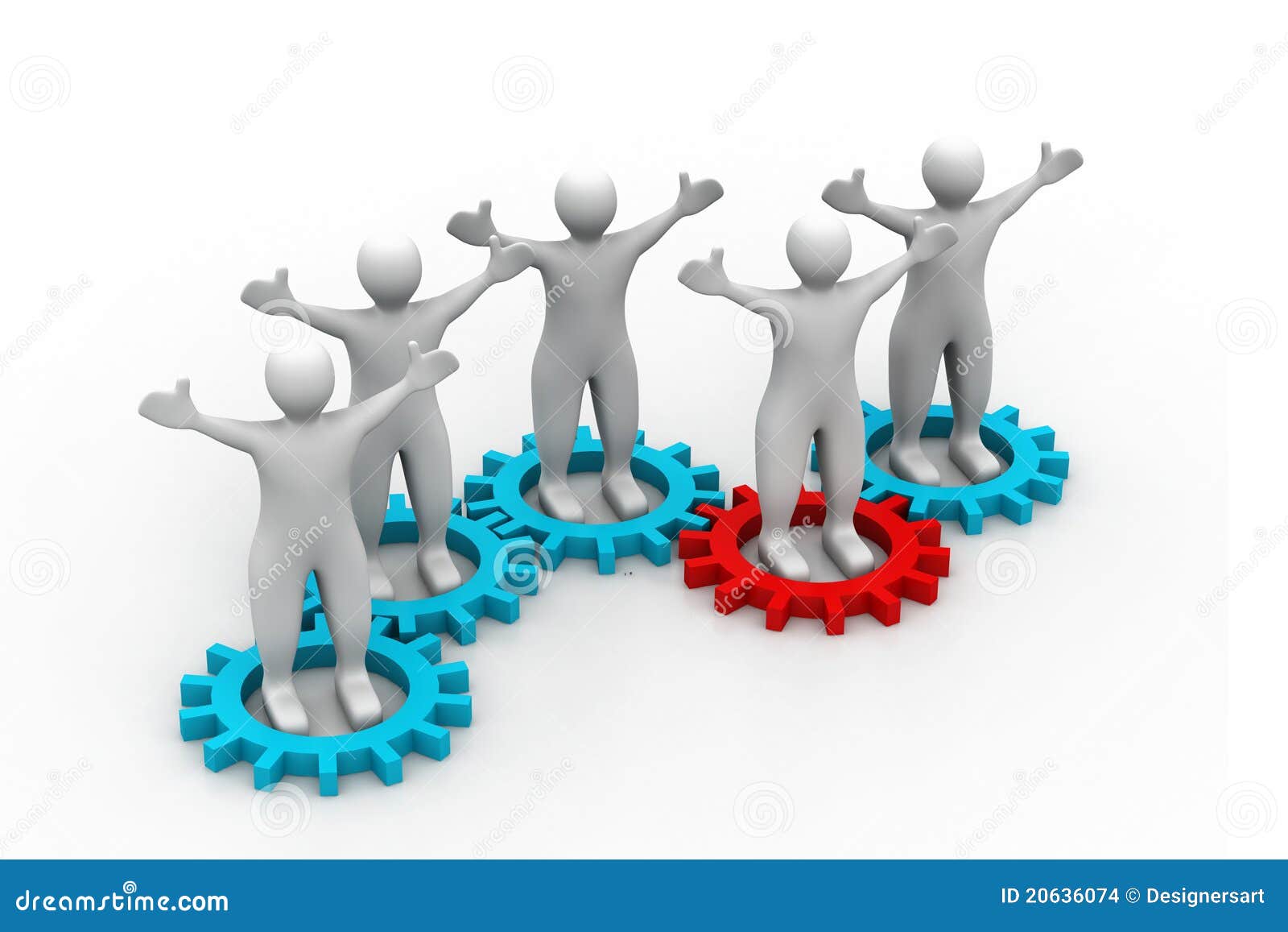 Varias Personas Dentro De Los Engranajes Stock de ilustración ...