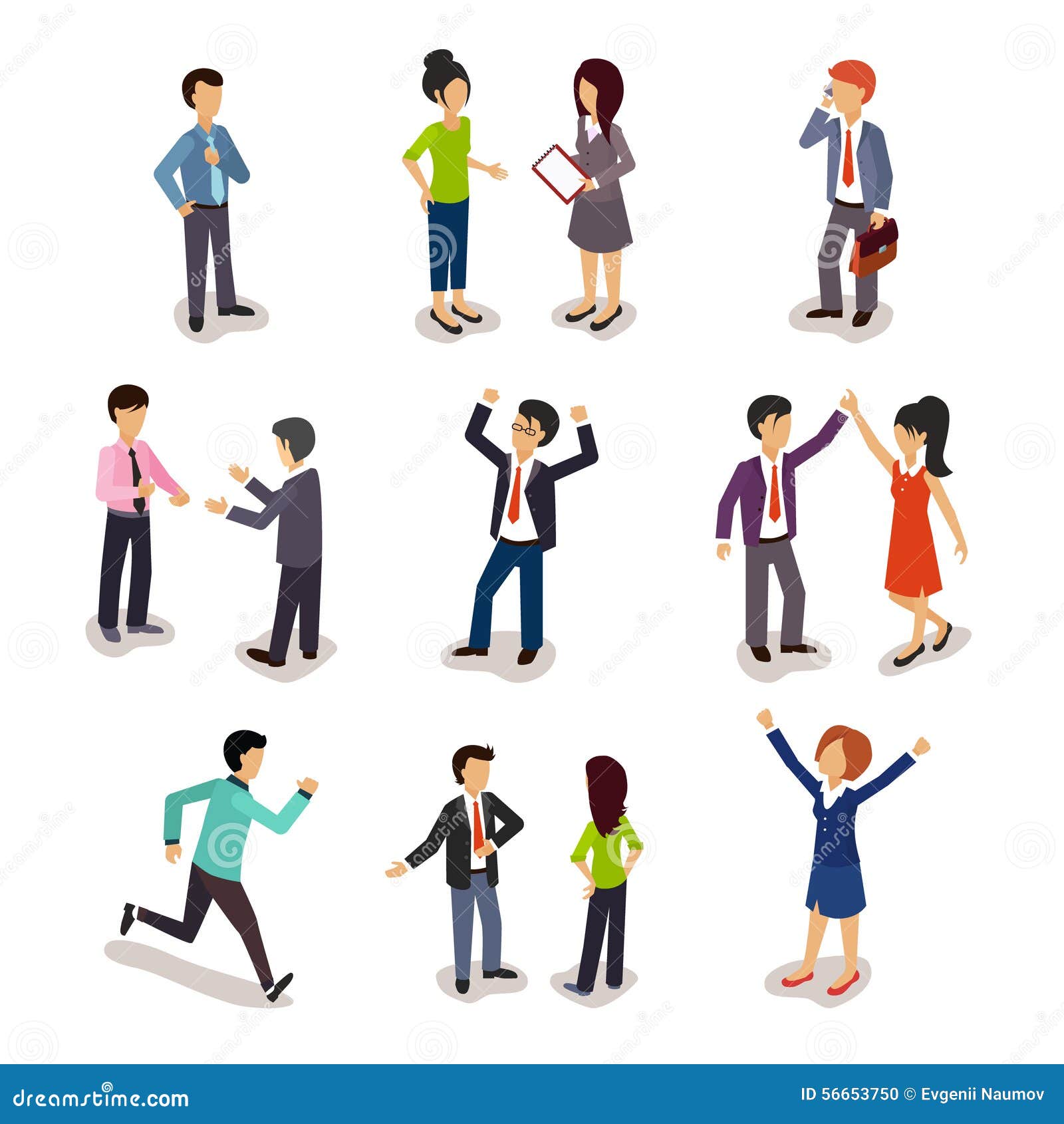 Varias Personas Isométricas, Vector Ilustración del Vector ...