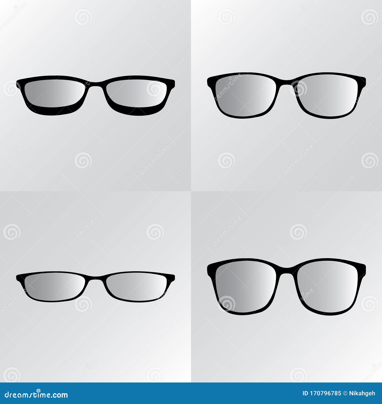 Variation of Eyeglass Frame Vector Stock Illustration - Illustration of ...