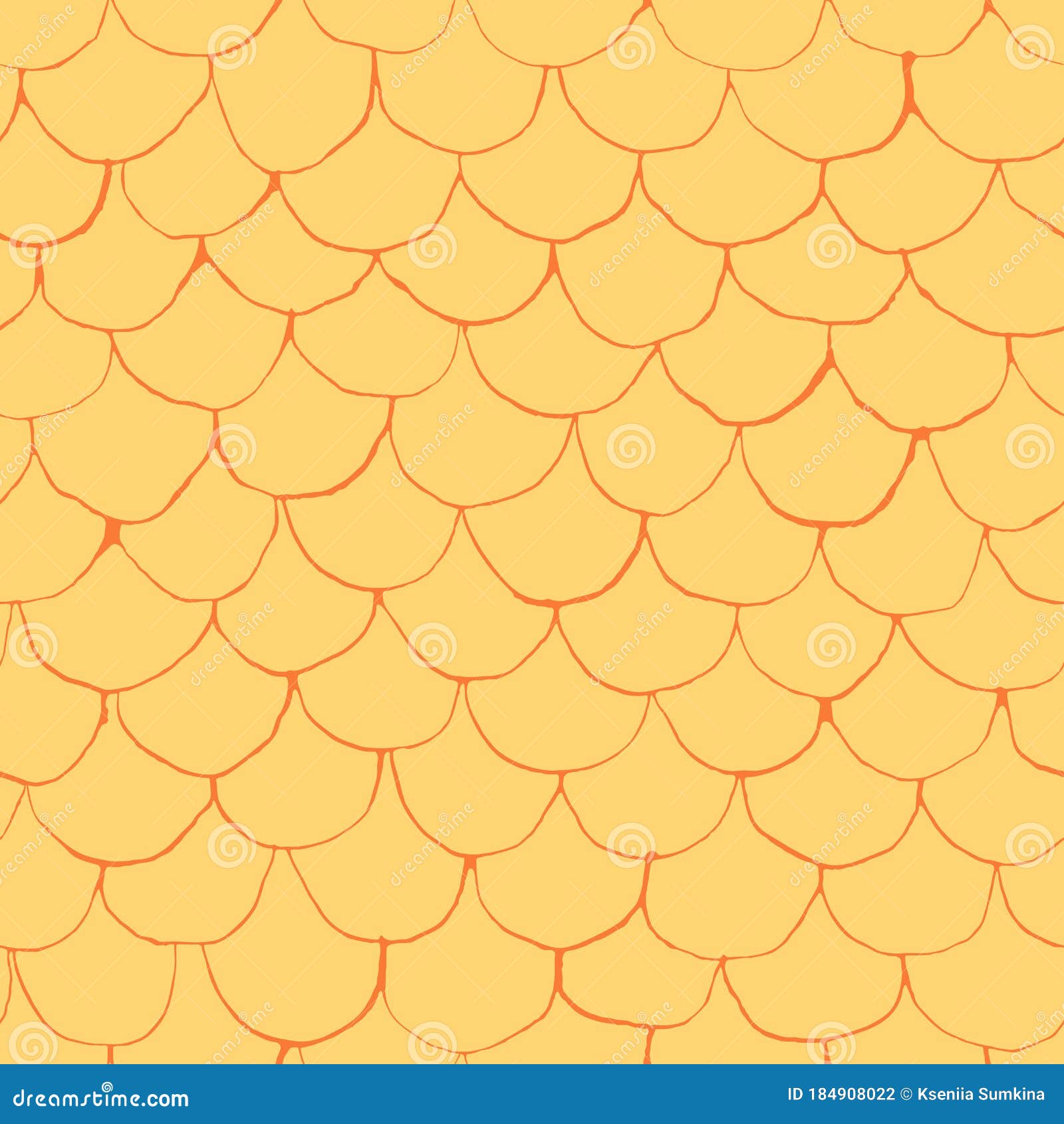 Hand Drawn Seamless Fishscale Pattern, Easy Style Stock Vector ...