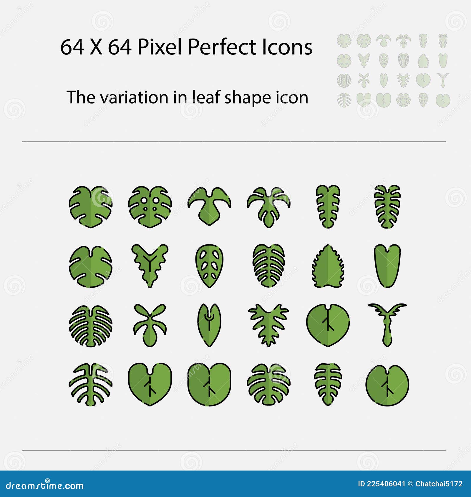 The Variation of Leaf Shape Icon. Variation of Leaves Vector Filled ...