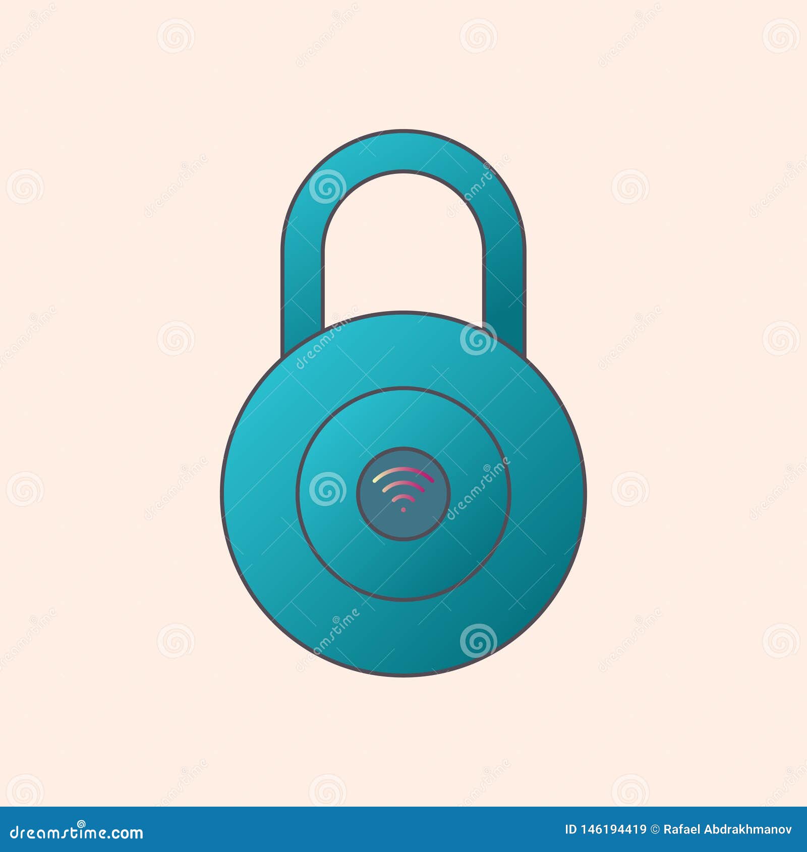 Variation Vector Lock Icon. Wi Fi Nfc Scanner. Symbol Computer Private ...