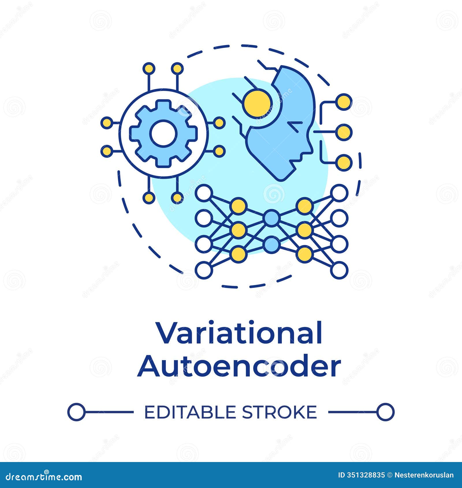 Variational Autoencoder Multi Color Concept Icon Cartoon Vector