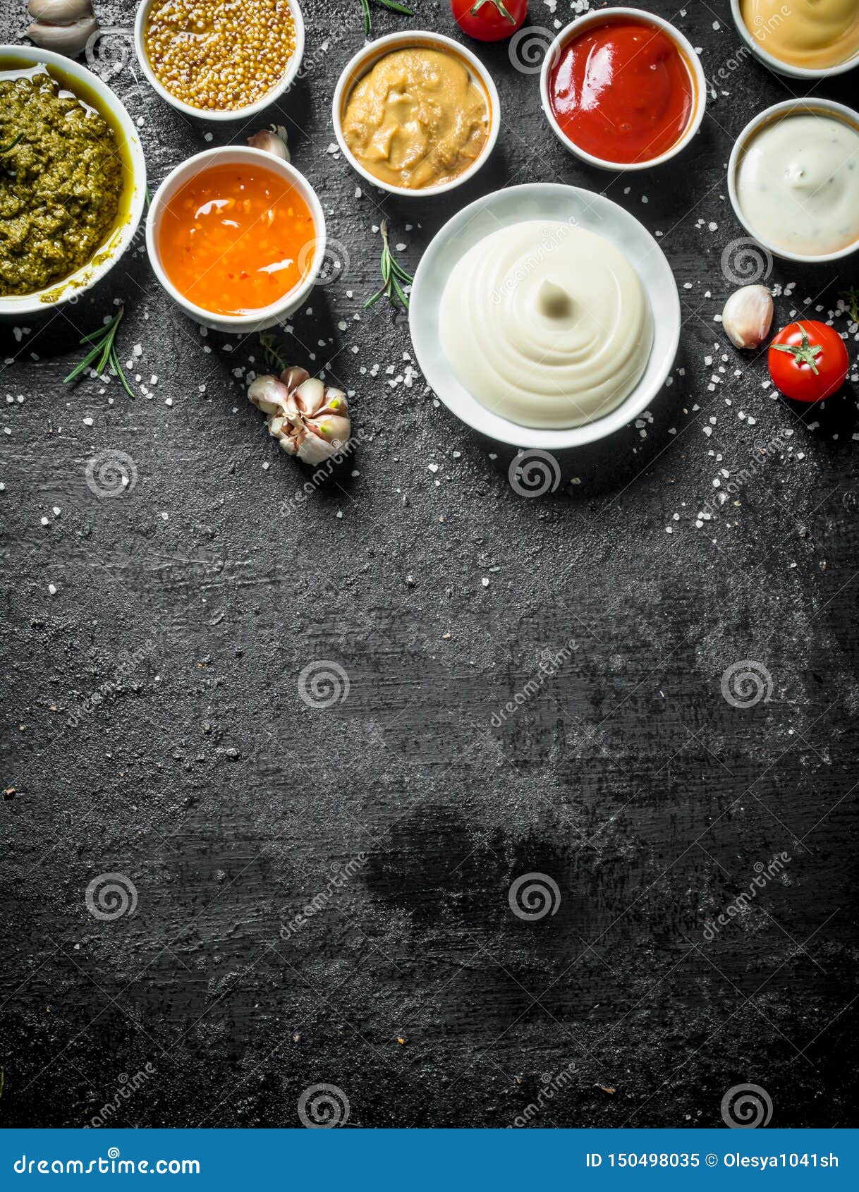 Variations of Different Types of Sauces in Bowls Stock Image - Image of ...