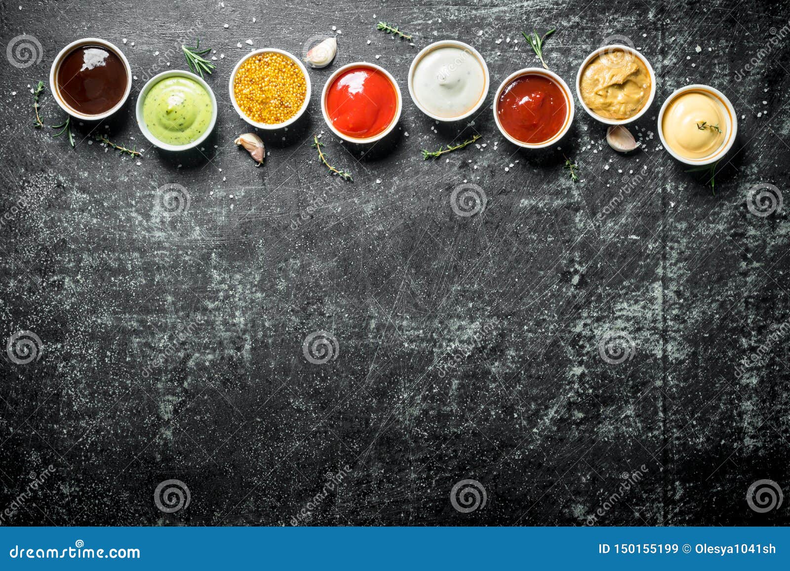 Variations of Different Types of Sauces Stock Image - Image of portion ...