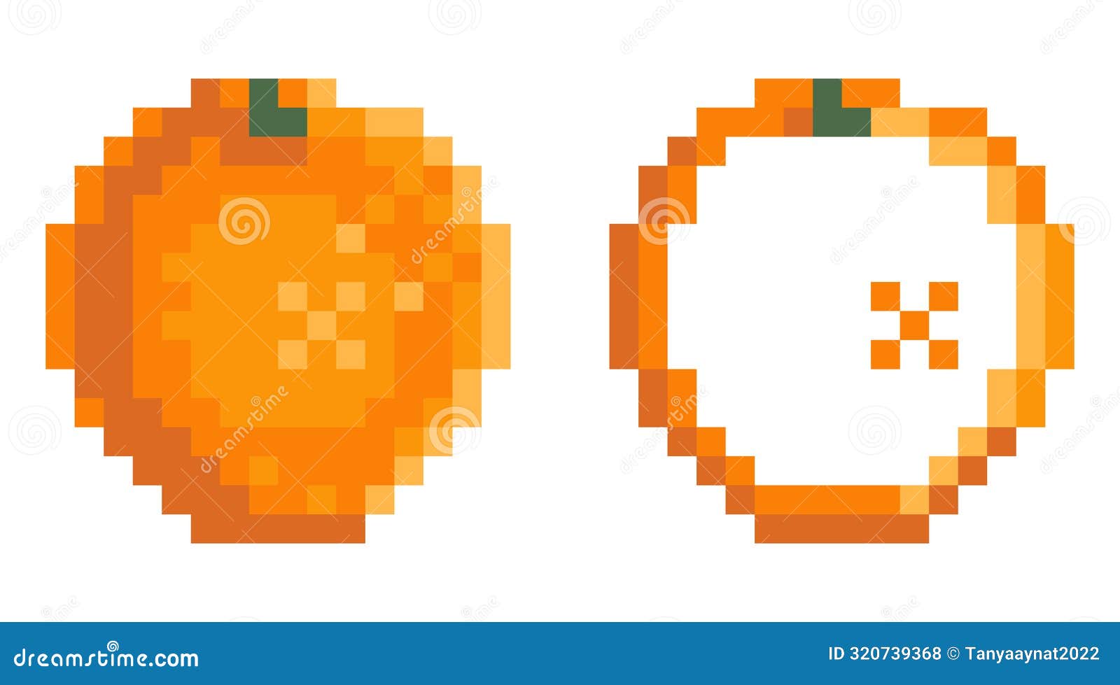 Variations of Orange Pixel Icons on a White Background. Stock Vector ...