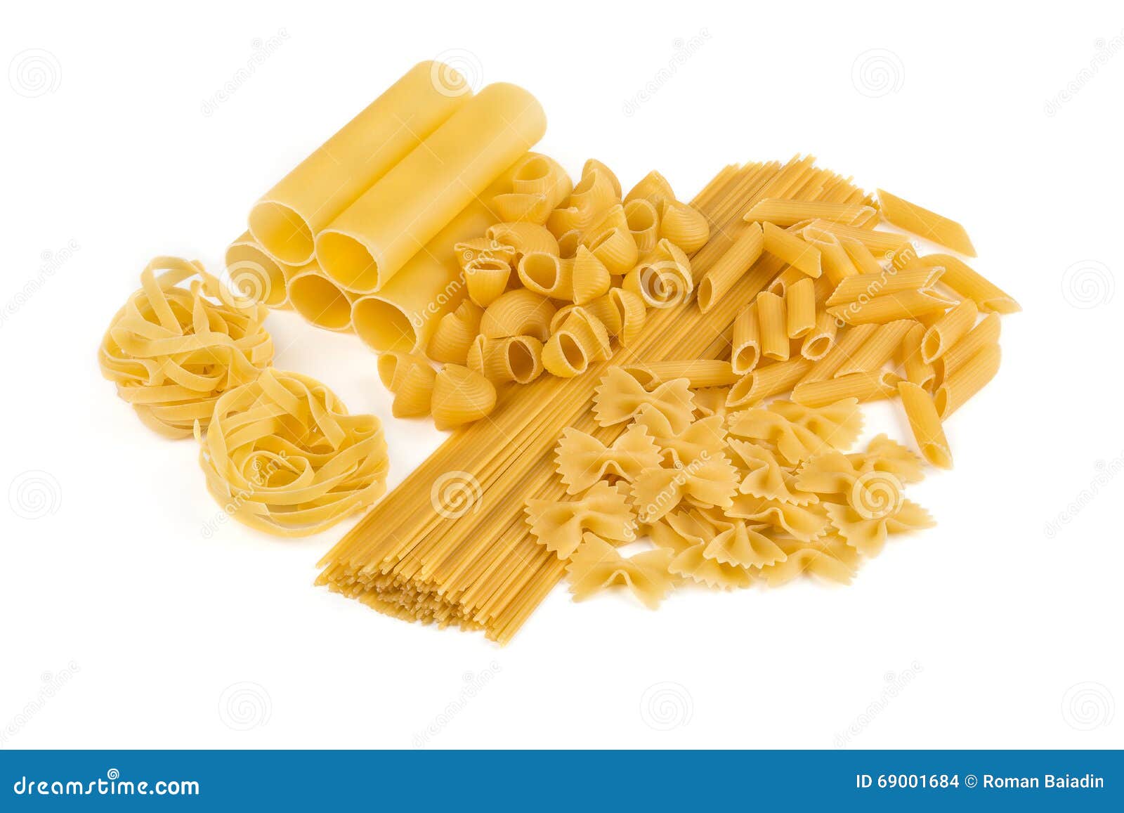 Variations of Pasta Isolated Stock Photo - Image of culture, collection ...