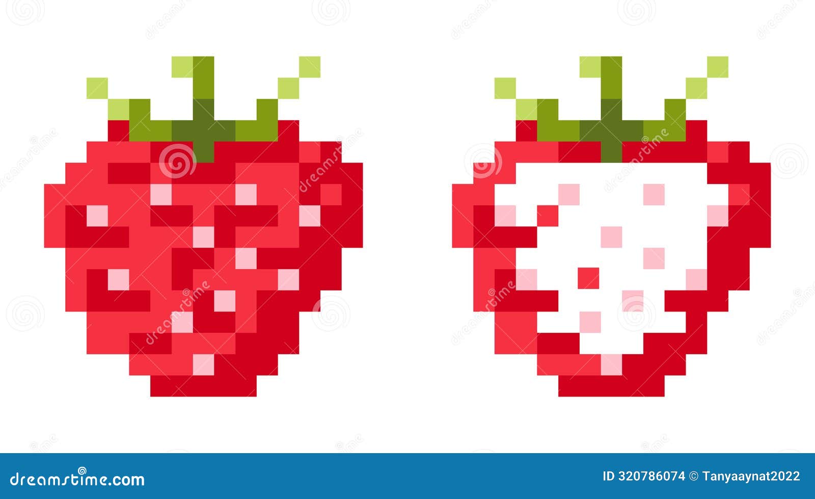 Variations of Raspberry Pixel Icons on a White Background. Stock Vector ...