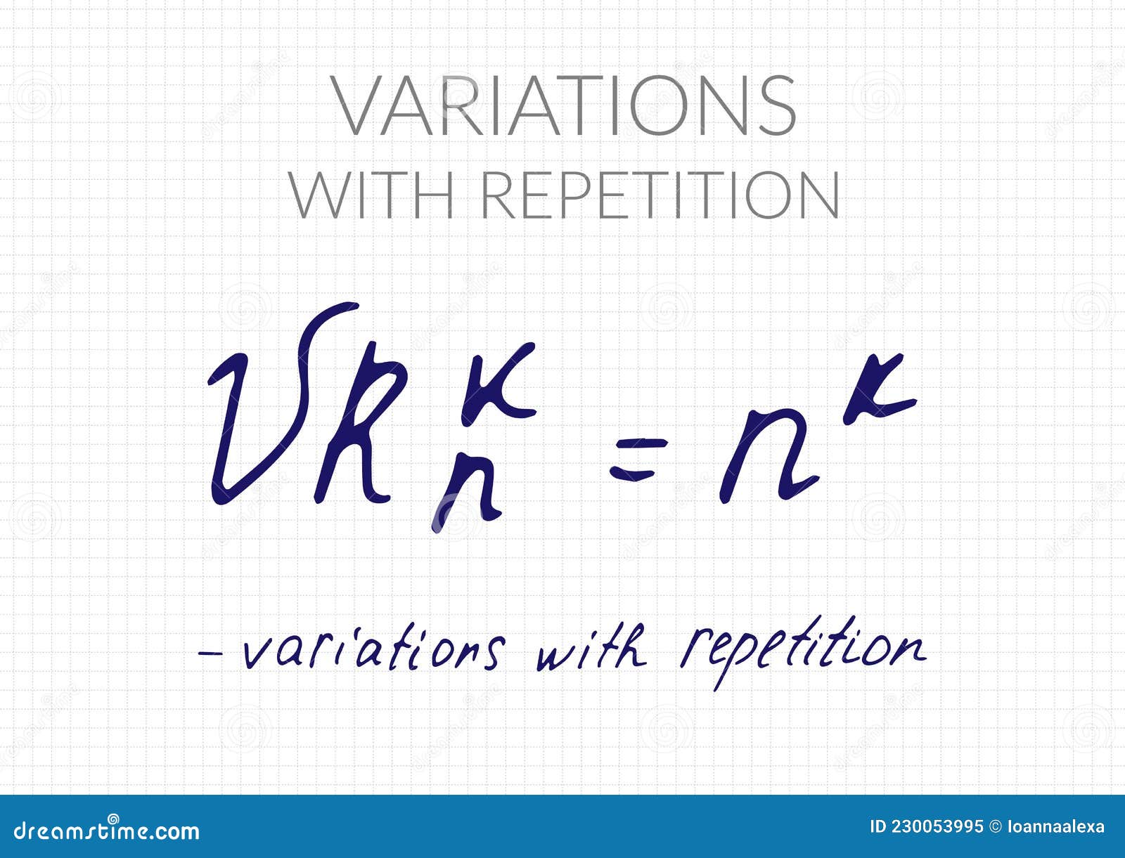 Variations with Repetition Formula Stock Vector - Illustration of paper ...