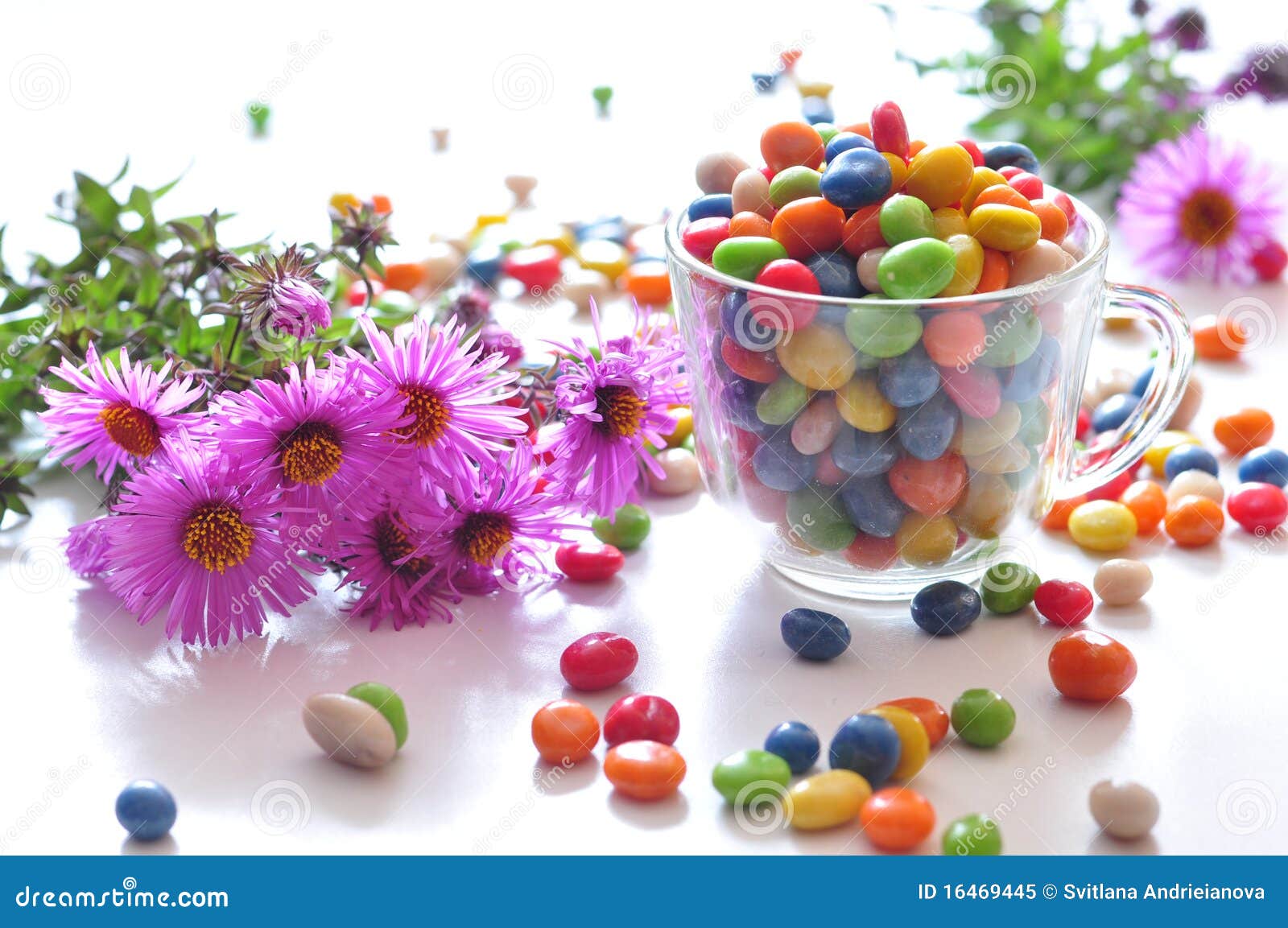Varicoloured Candies and Flowers Stock Image - Image of sweetnesses ...