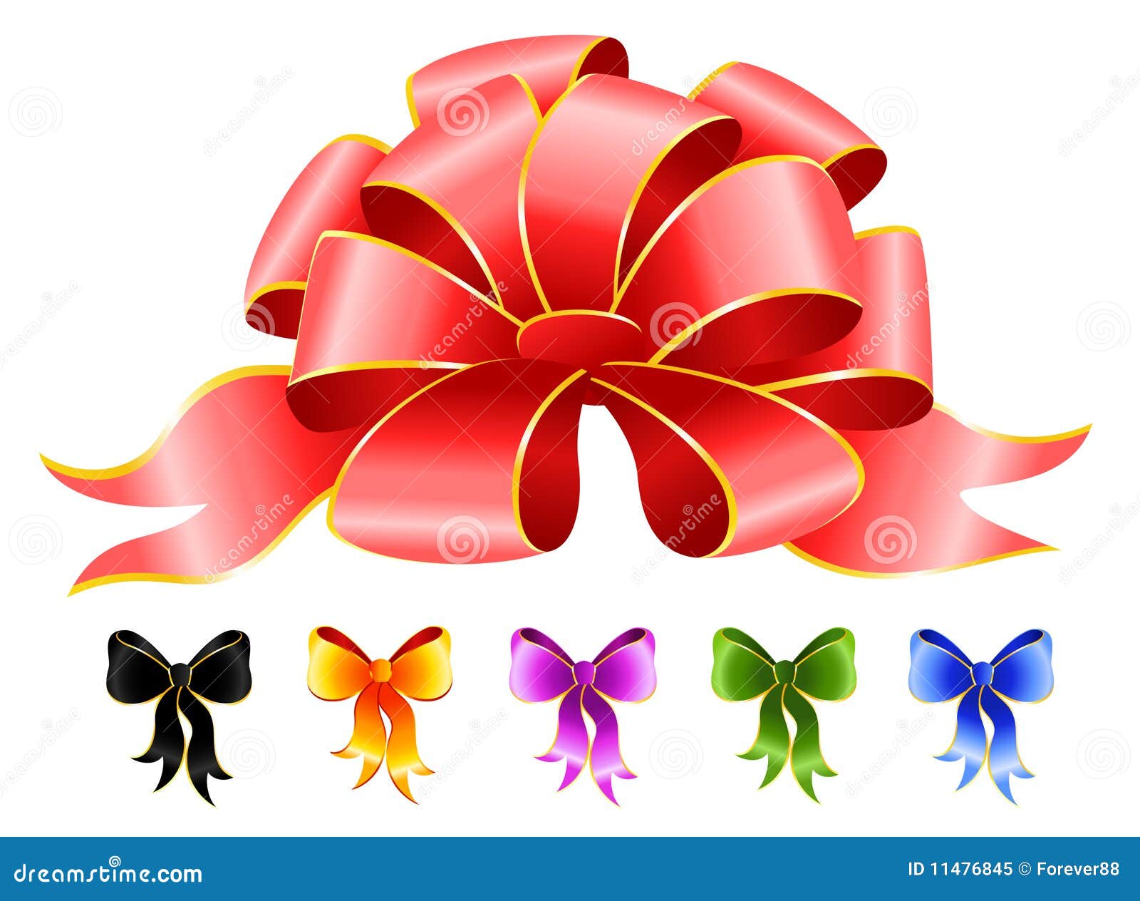 Varicoloured festive bows stock vector. Illustration of decorative ...