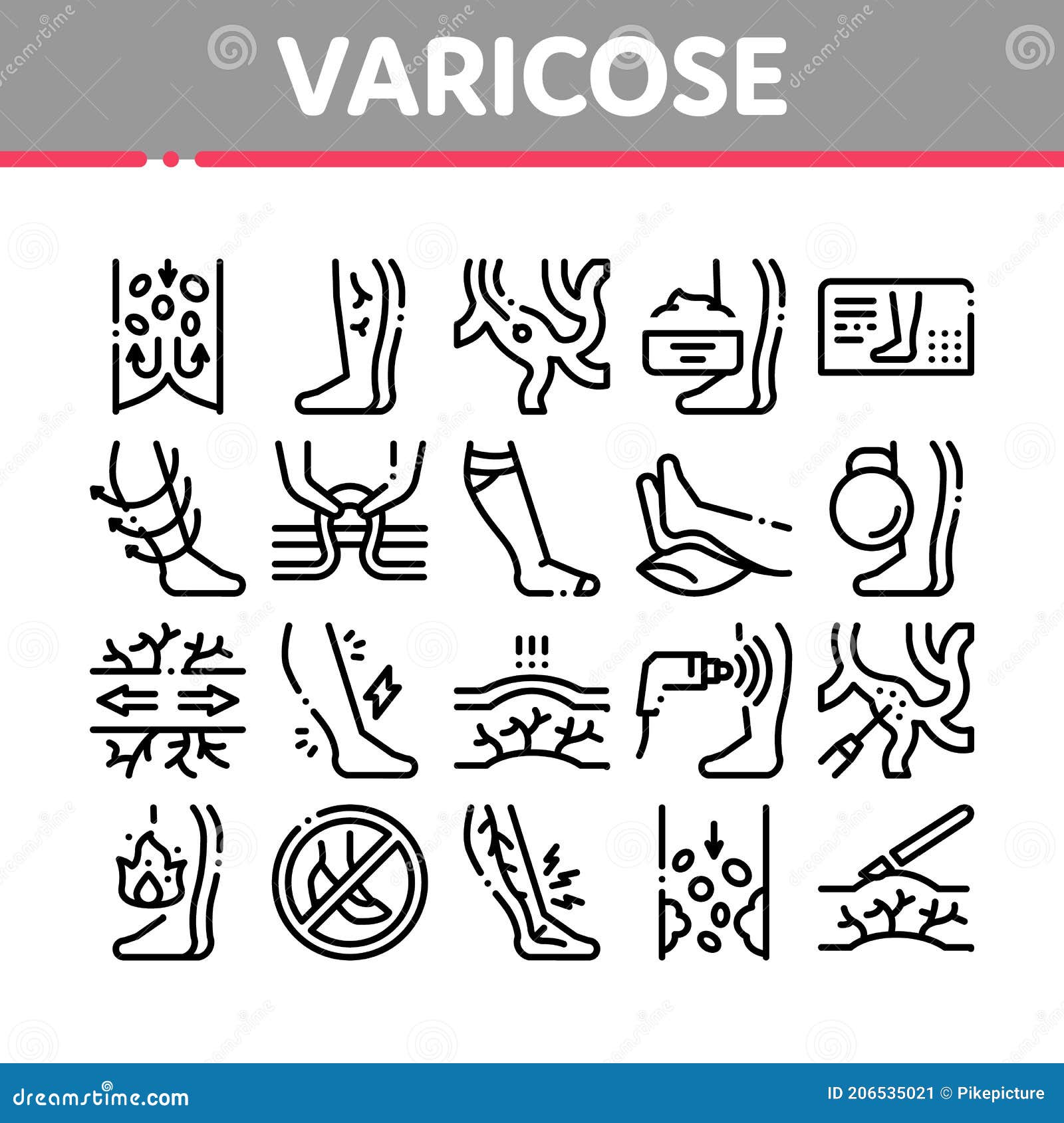 Varicose Veins Disease Collection Icons Set Vector Stock Illustration ... Varicose Veins Disease Collection Icons Set Vector Stock Illustration ...