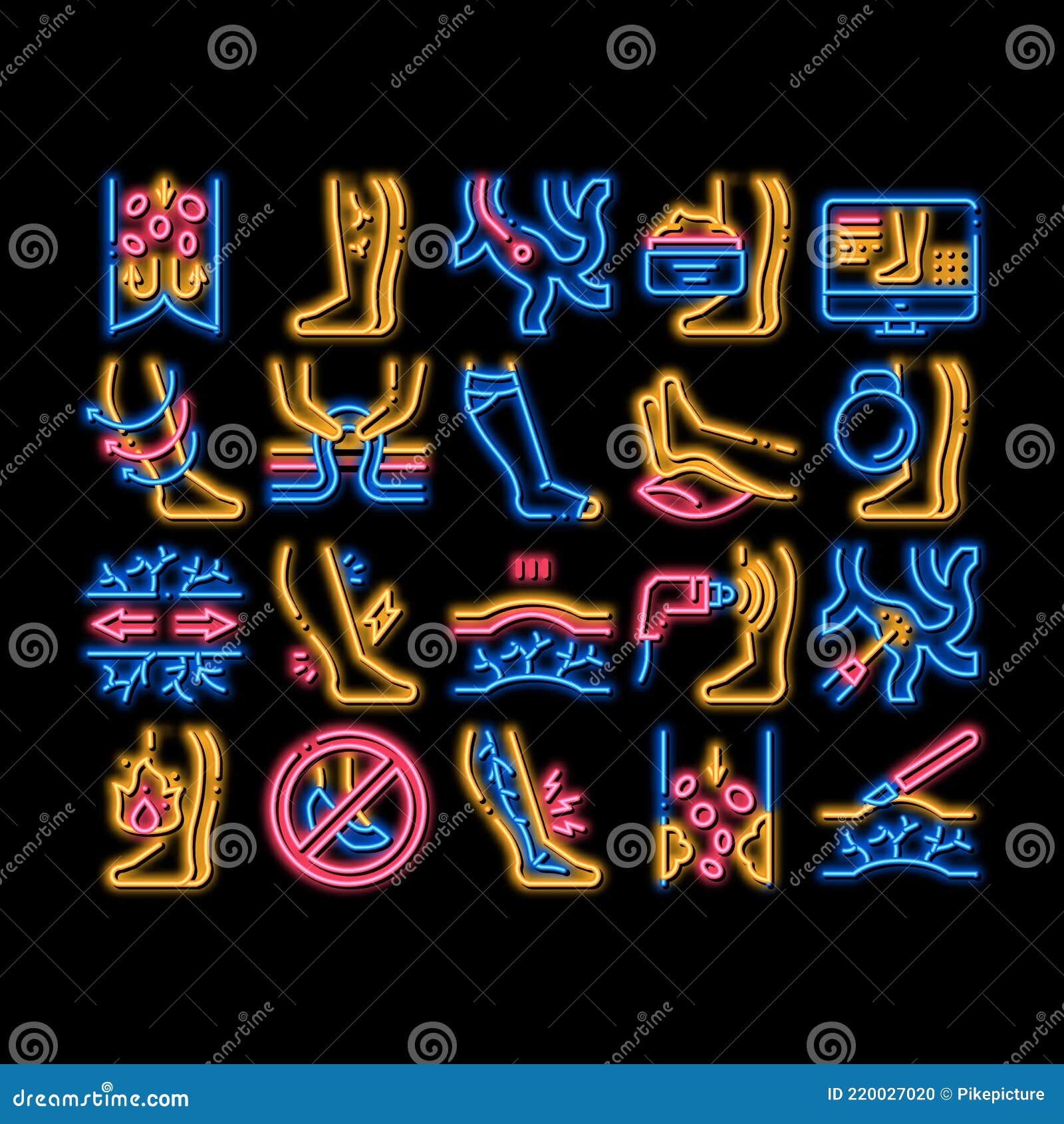 Varicose Veins Disease Neon Glow Icon Illustration Stock Vector