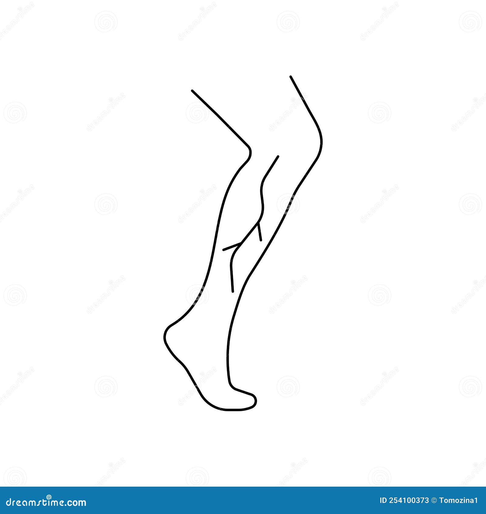 Varicose veins icon stock vector. Illustration of reticular - 254100373