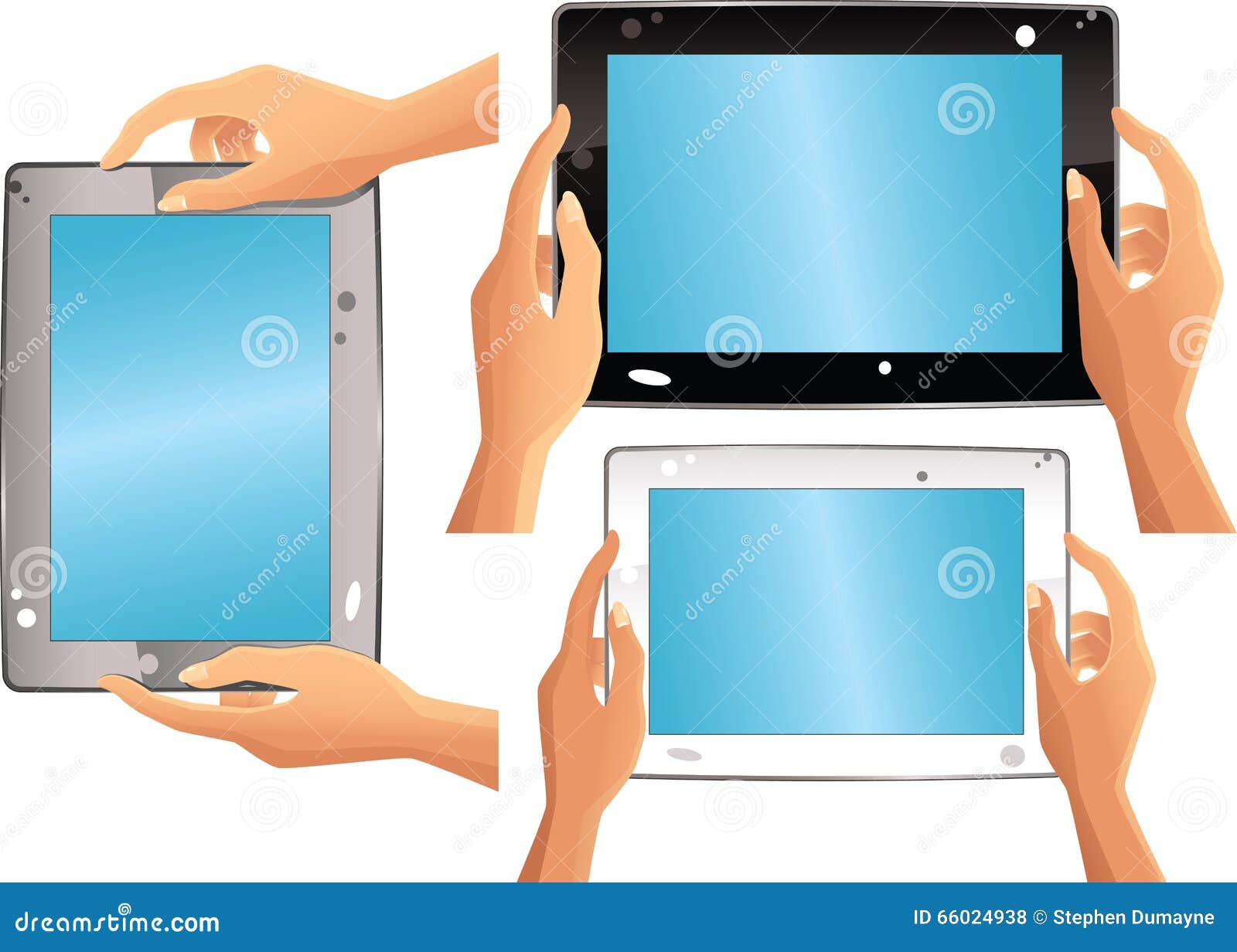 Varie Compresse E Mani Del Computer Illustrazione Vettoriale ...