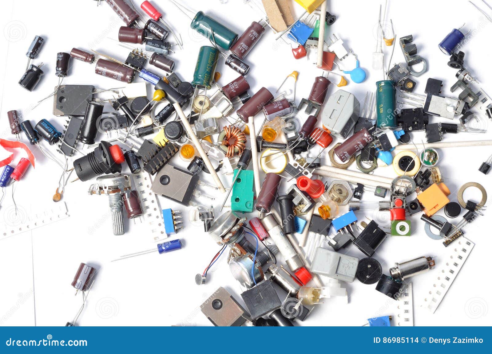 Varie Parti E Componenti Di Elettronica Fotografia Stock - Immagine di ...