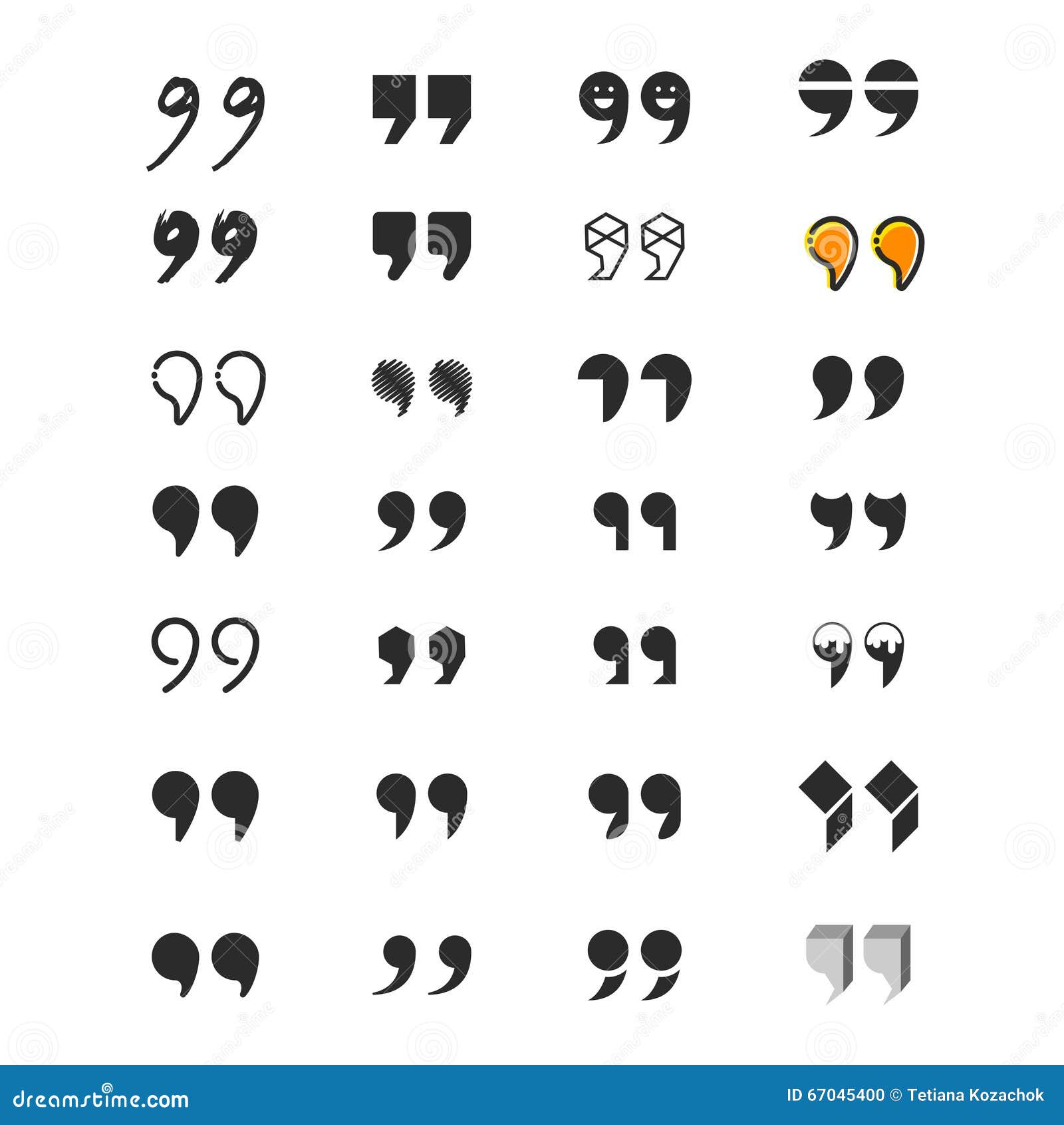 Varie Virgolette Di Vettore Illustrazione Vettoriale - Illustrazione di ...