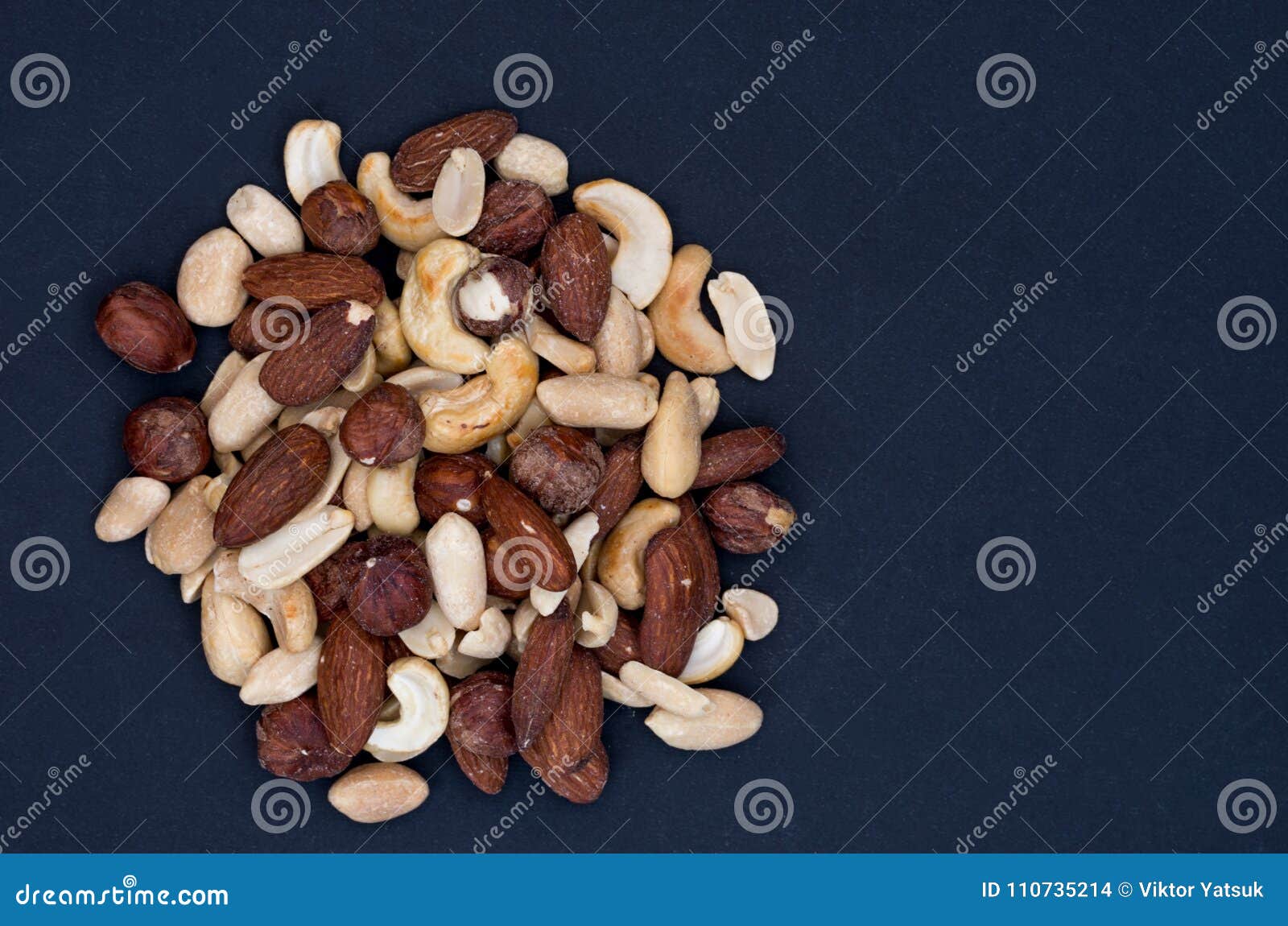Varied and Colorful Nuts. View from Above. Flat Lie Stock Photo - Image ...