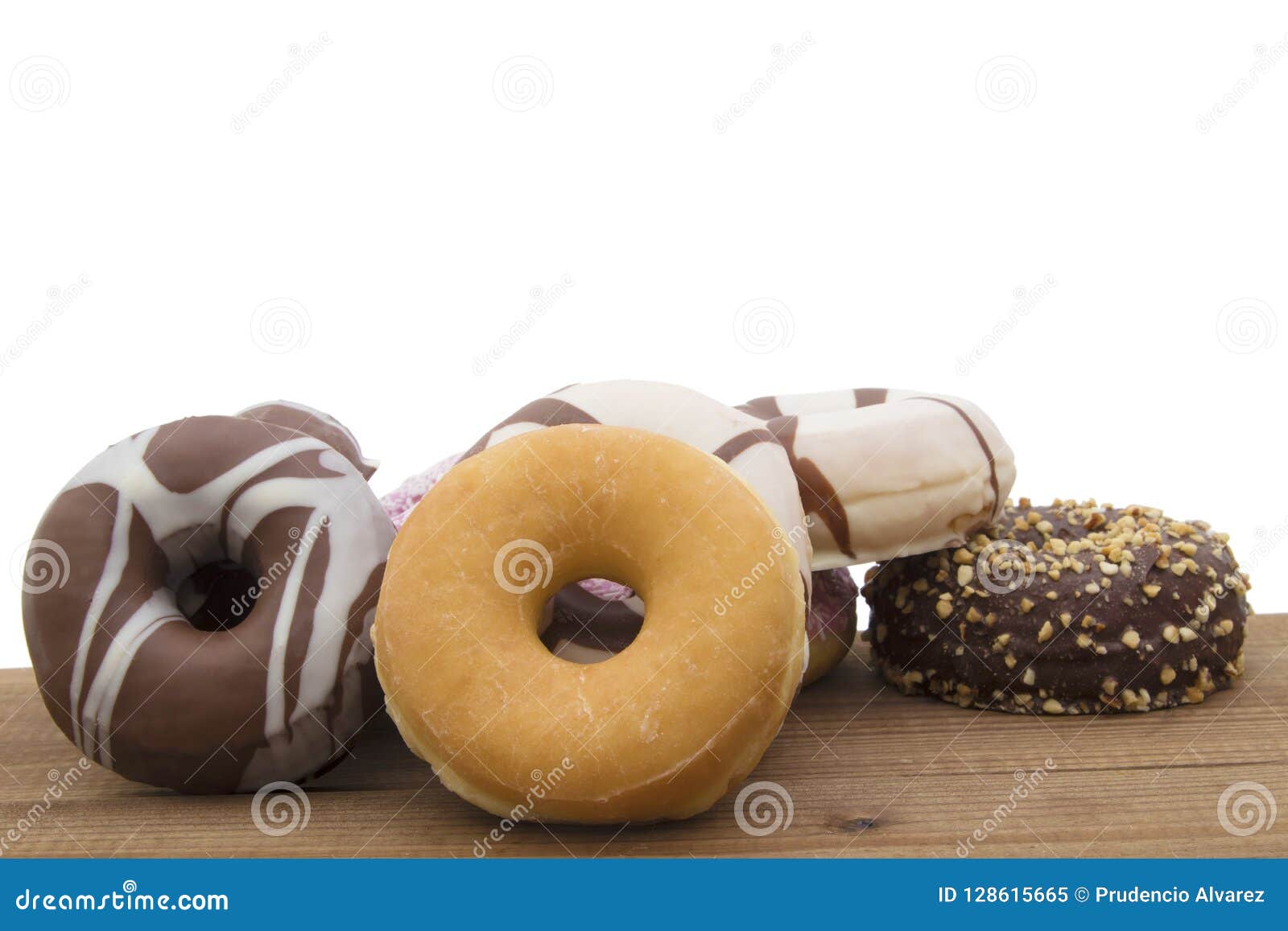 Donuts stacked isolated stock image. Image of stacks - 128615665