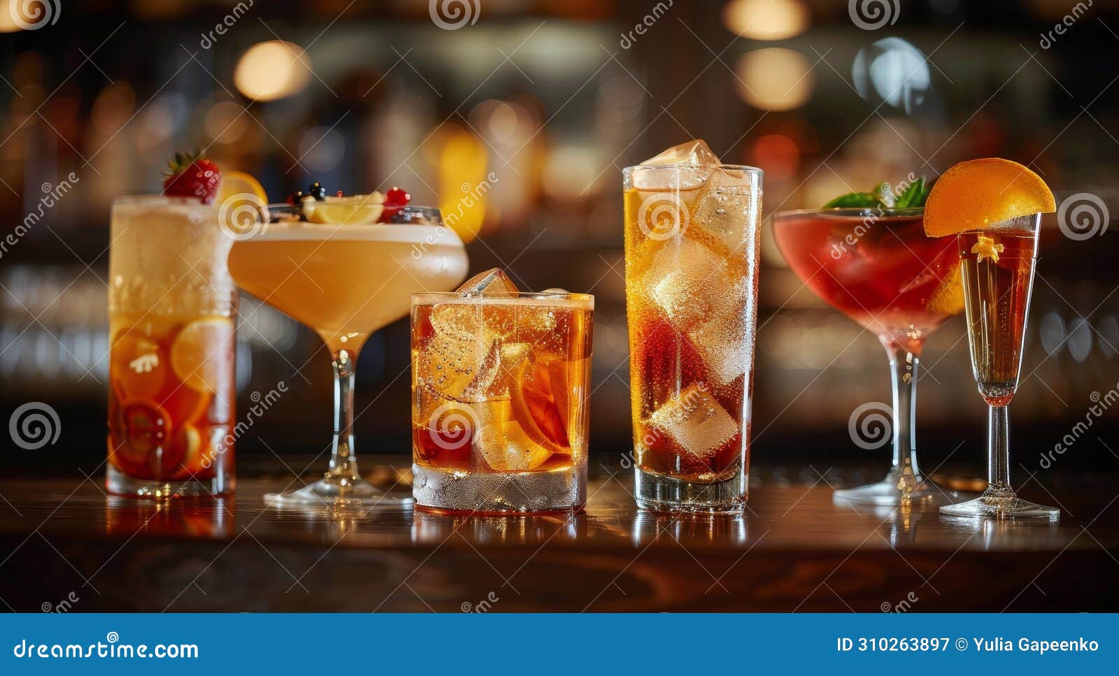 Varied Drinks Spread on Table Stock Image - Image of generated, bottles ...