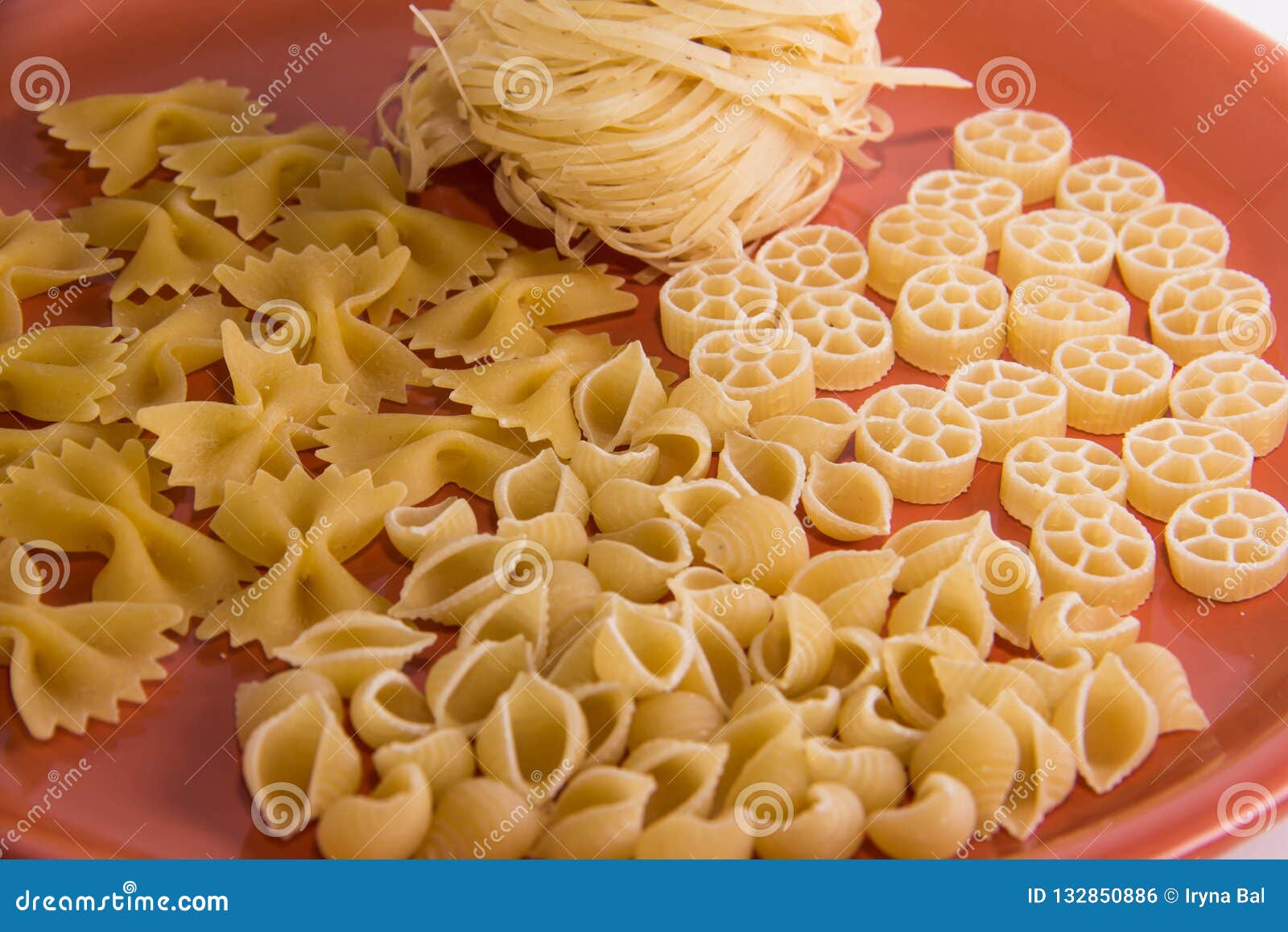 Varied Macaroni on a Plate Macro Stock Photo - Image of lapsha, chew ...