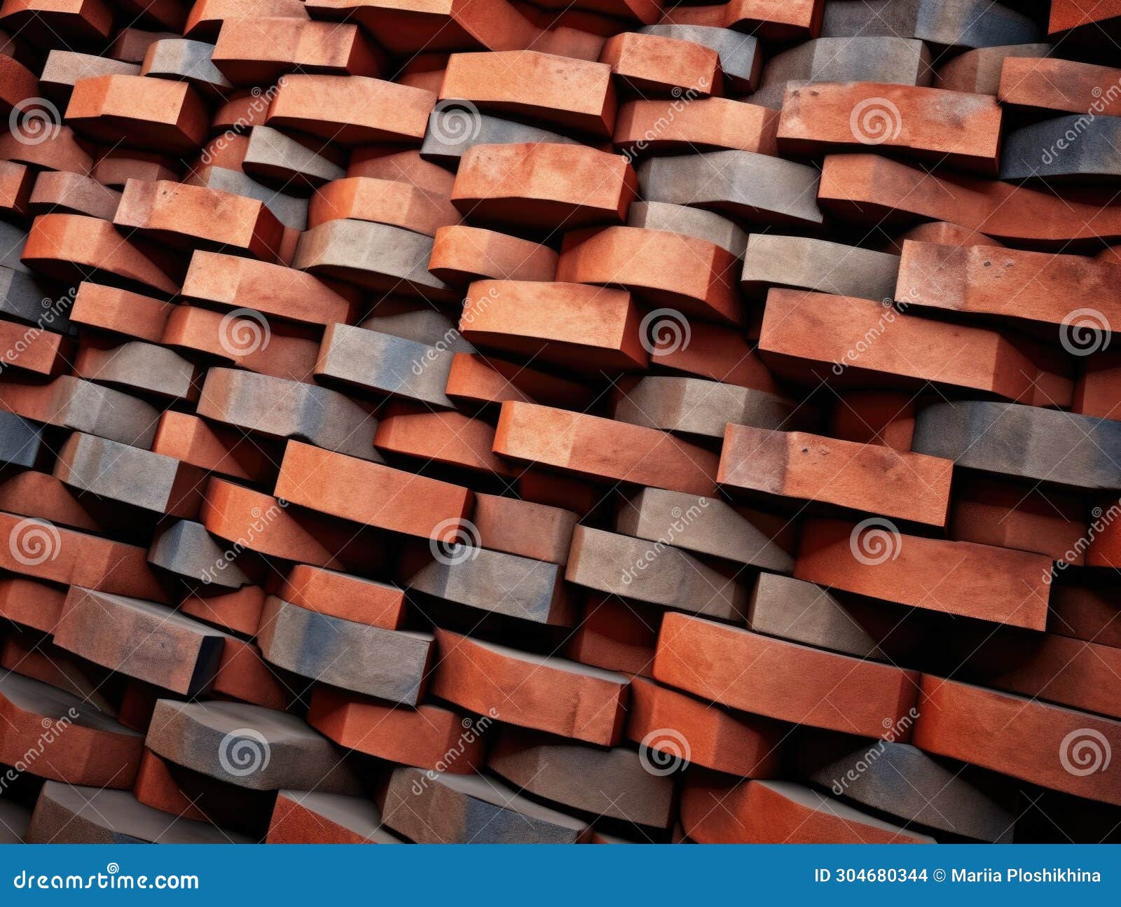 Varied Textured Bricks Laid in a Staggered Wall Pattern Stock Photo ...