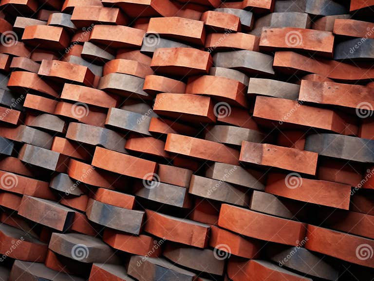 Varied Textured Bricks Laid in a Staggered Wall Pattern Stock Photo ...