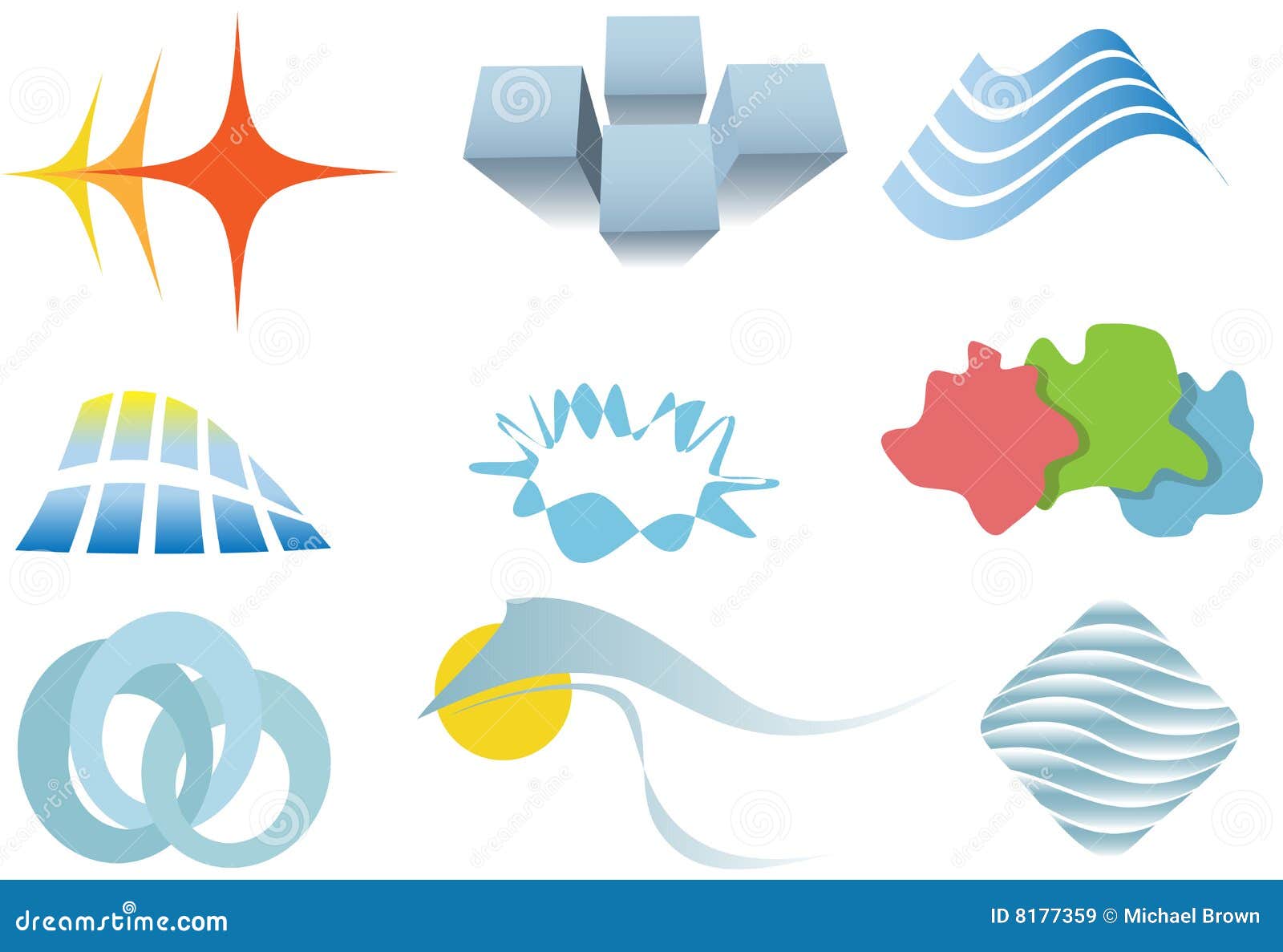 Varied Set of Colorful Design Elements or Icons Stock Vector ...