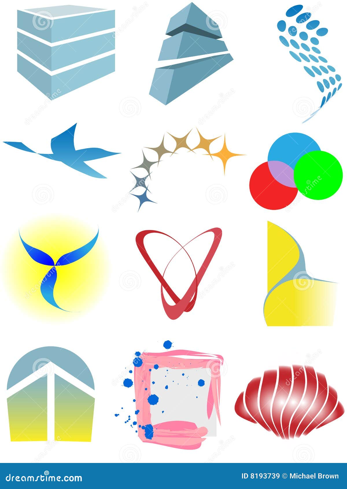 Varied Set of Colorful Design Elements or Icons Stock Vector ...