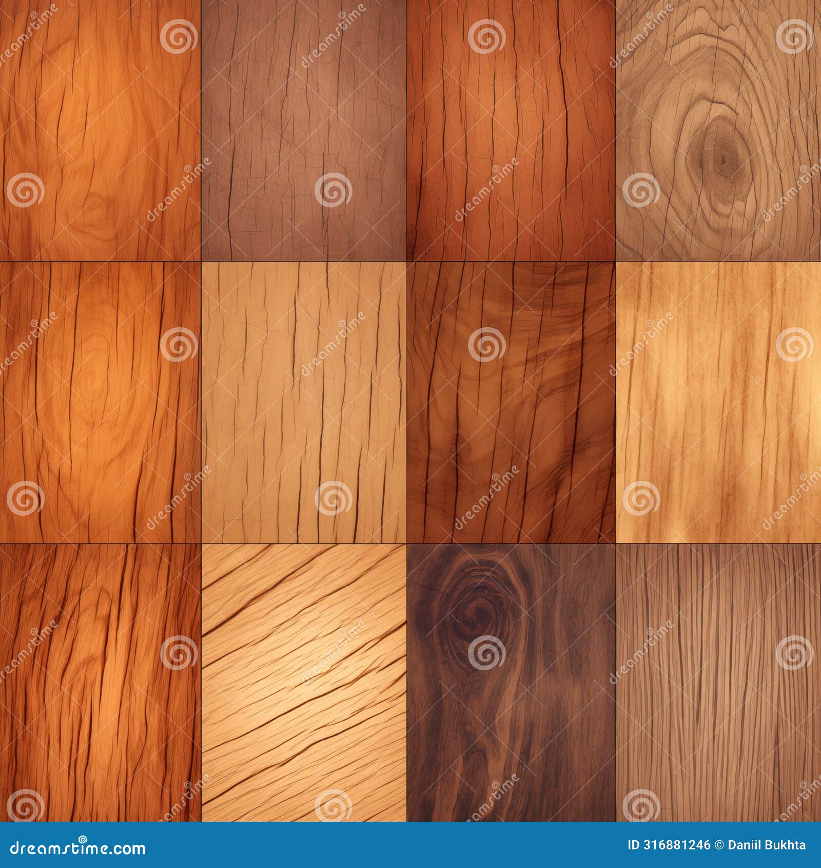 Assorted Rustic Wood Textures Collection. Generative AI Stock ...