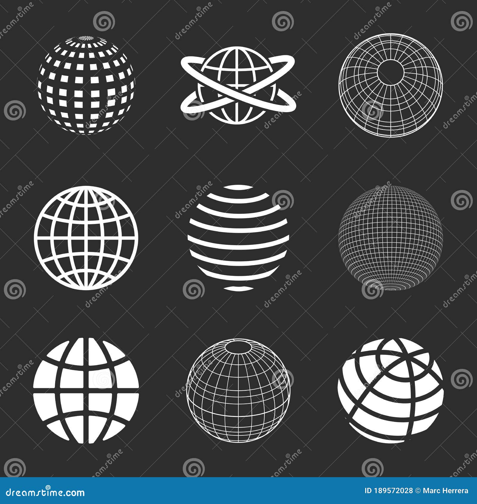 Variedad De Signos De Mapa Global Ilustración del Vector - Ilustración ...