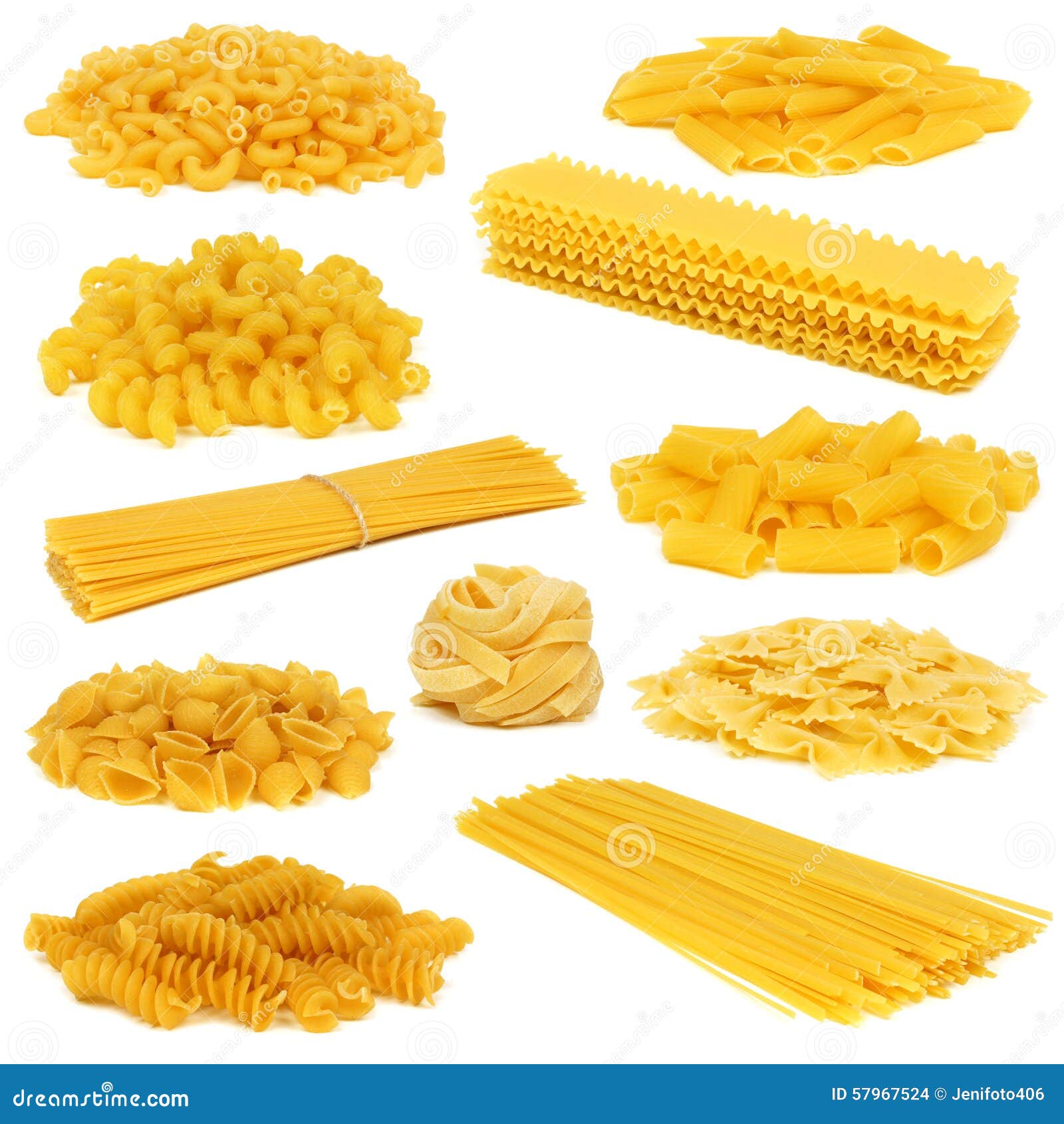 Variedade Da Massa Seca Isolada No Branco Foto de Stock - Imagem de ...