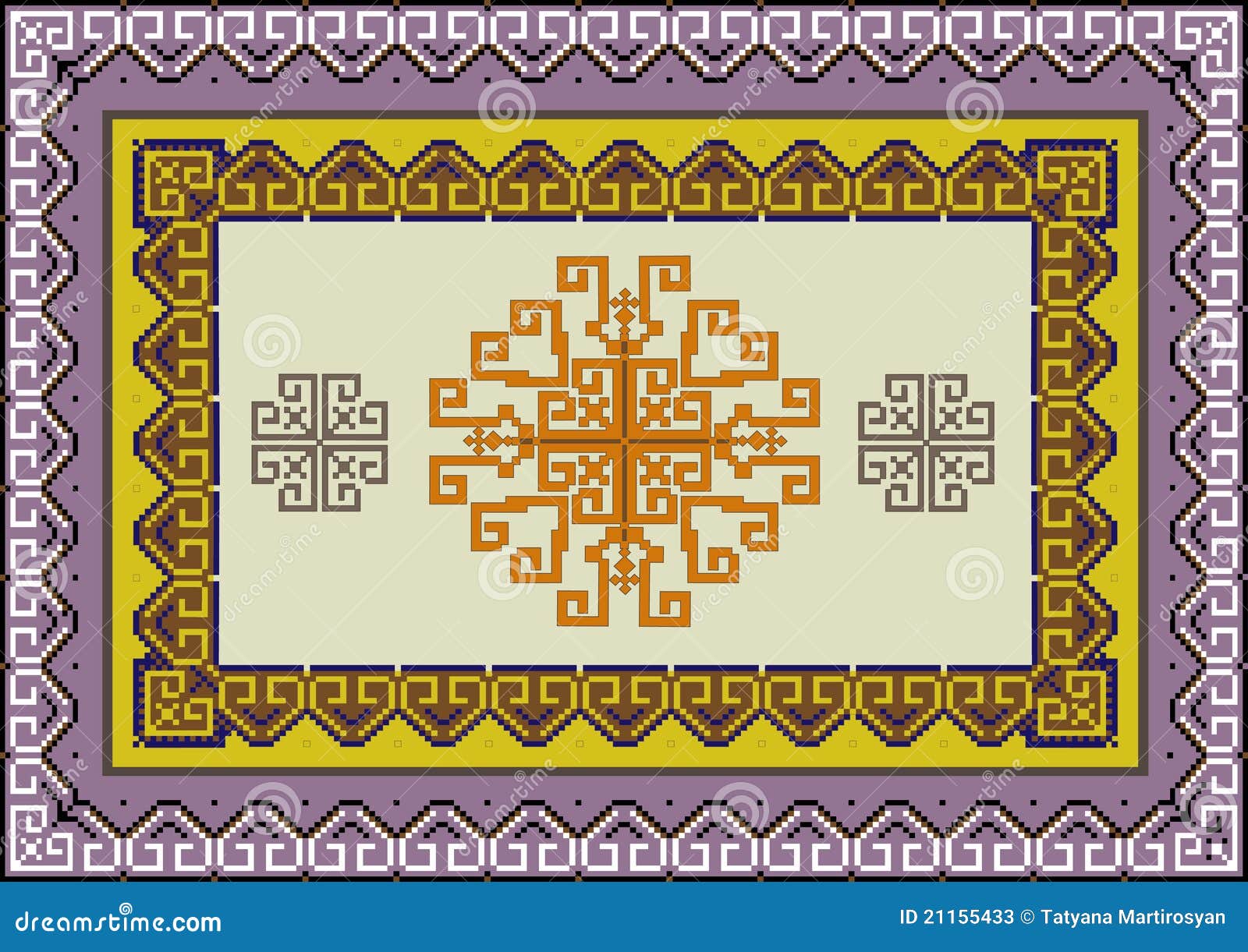 Variegate Ethnic Pattern for Rug.Illustration. Stock Vector ...