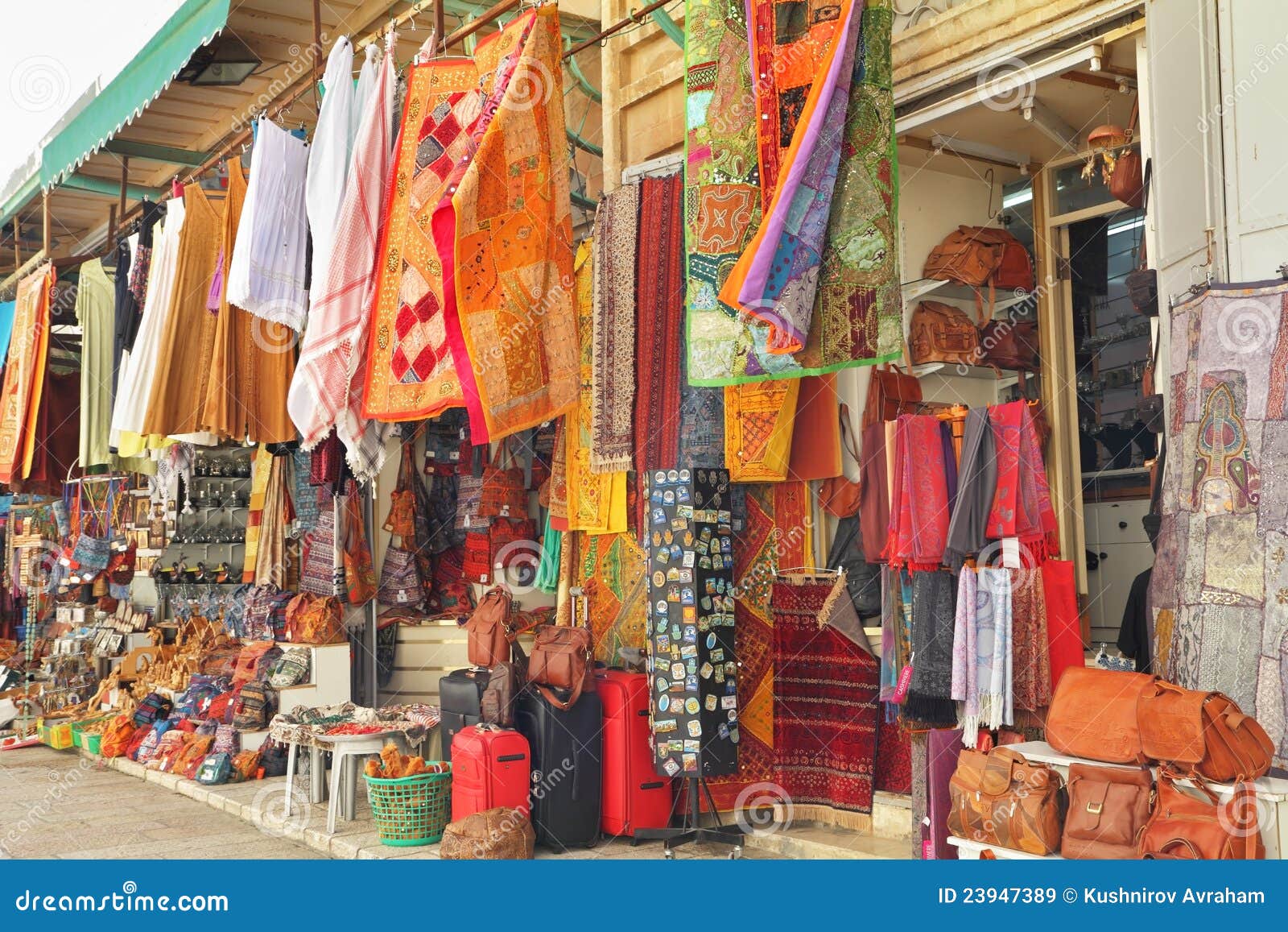 Variegated Colors of Oriental Bazaar Stock Image - Image of textile ...